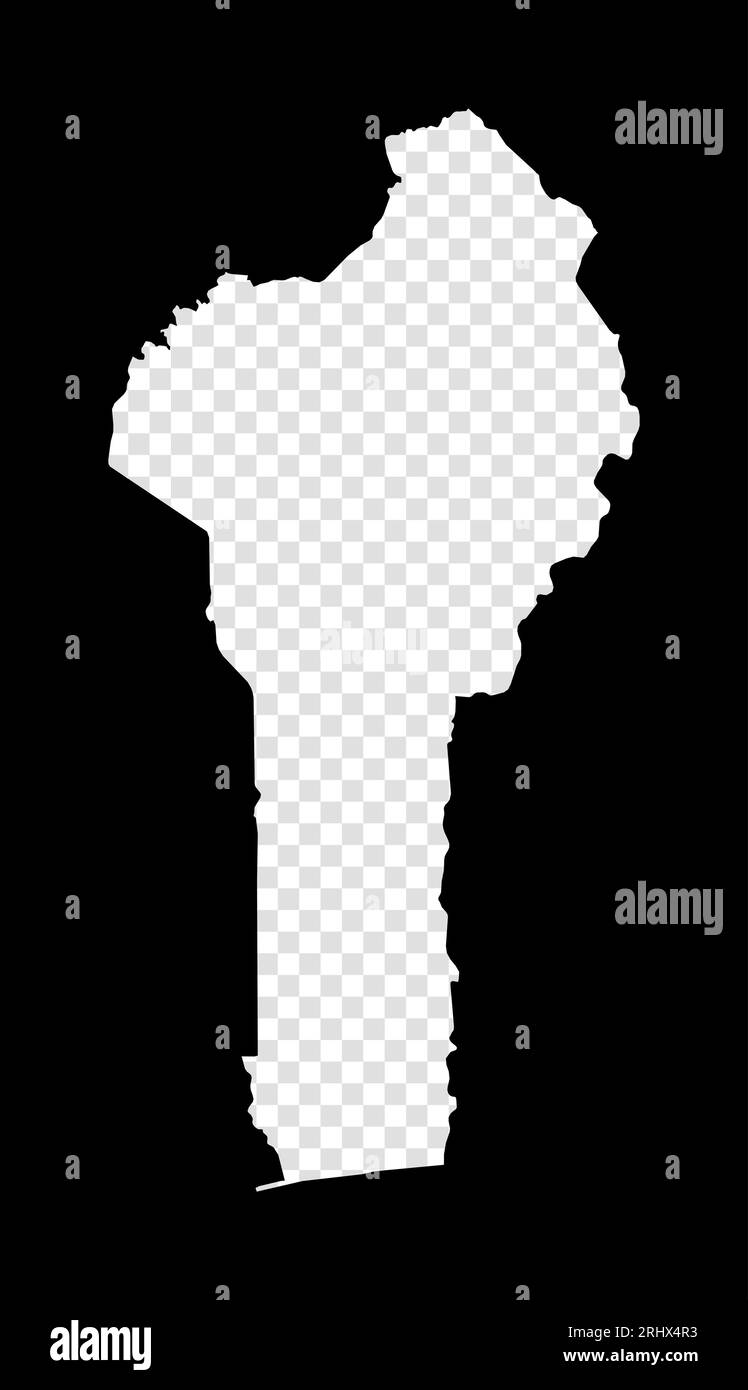 Stencil map of Benin. Simple and minimal transparent map of Benin ...