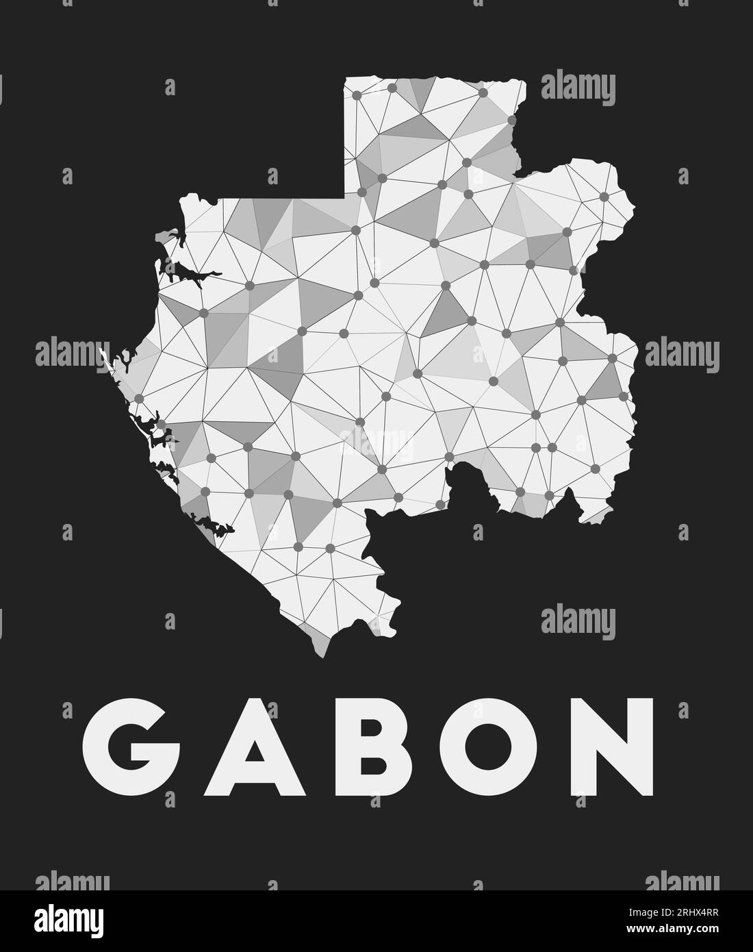 Gabon polygonal map Black and White Stock Photos & Images - Alamy