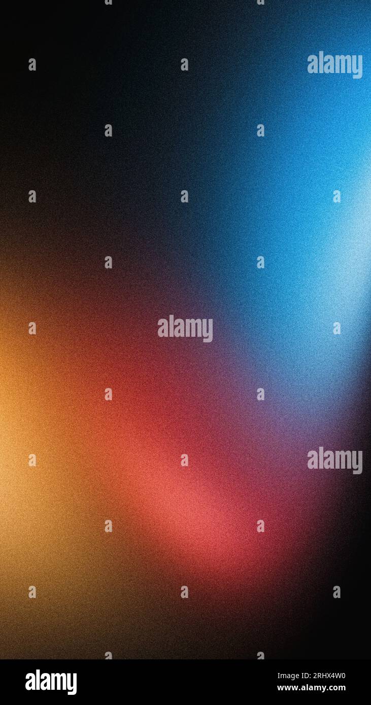 Vertical gradient background glowing red blue yellow grainy colors ...