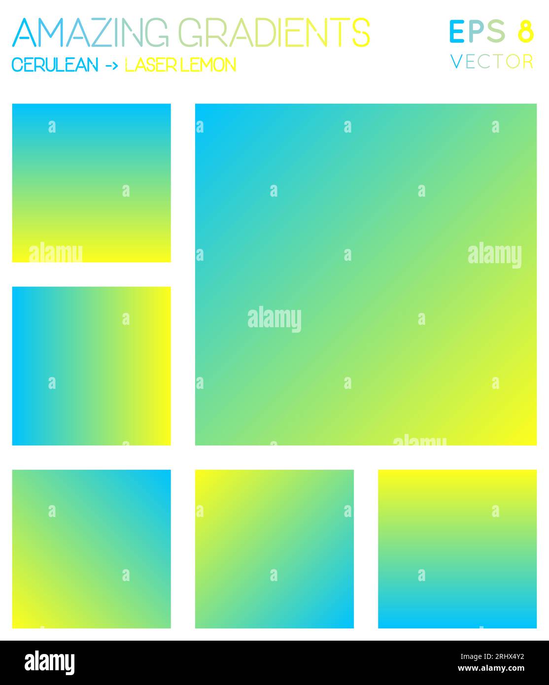 Colorful gradients in cerulean, laser lemon color tones. Admirable ...