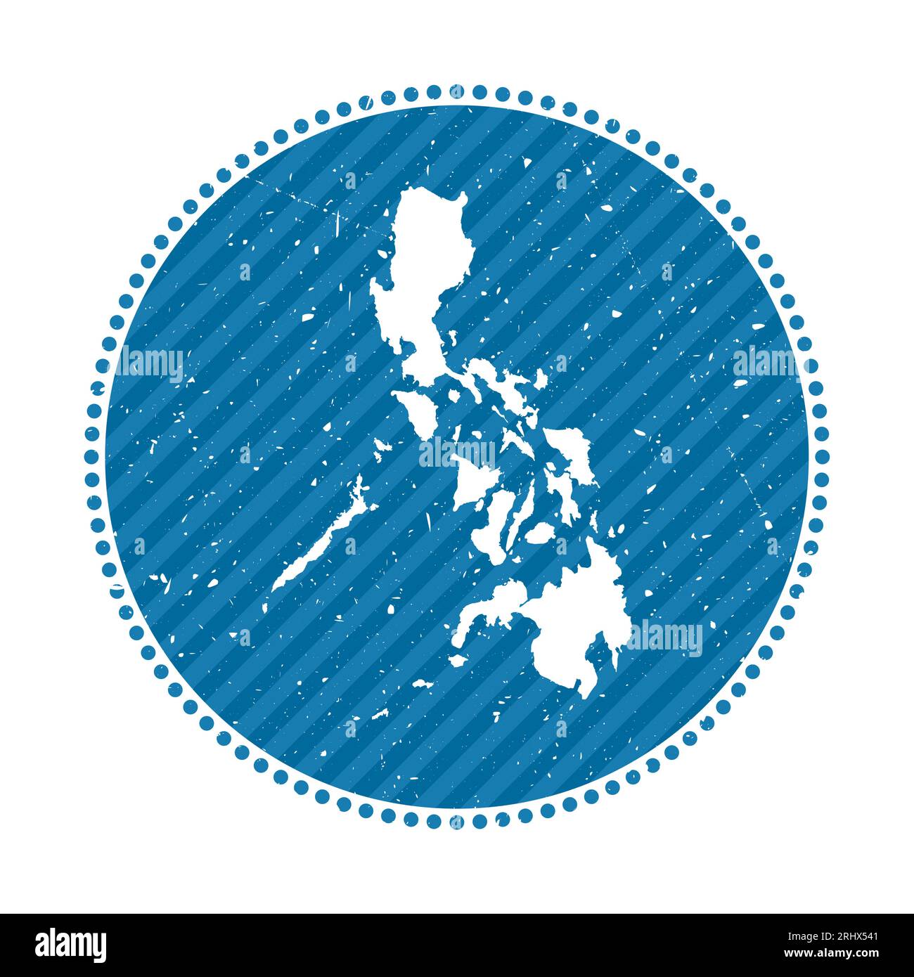 Philippines striped retro travel sticker. Badge with map of country ...