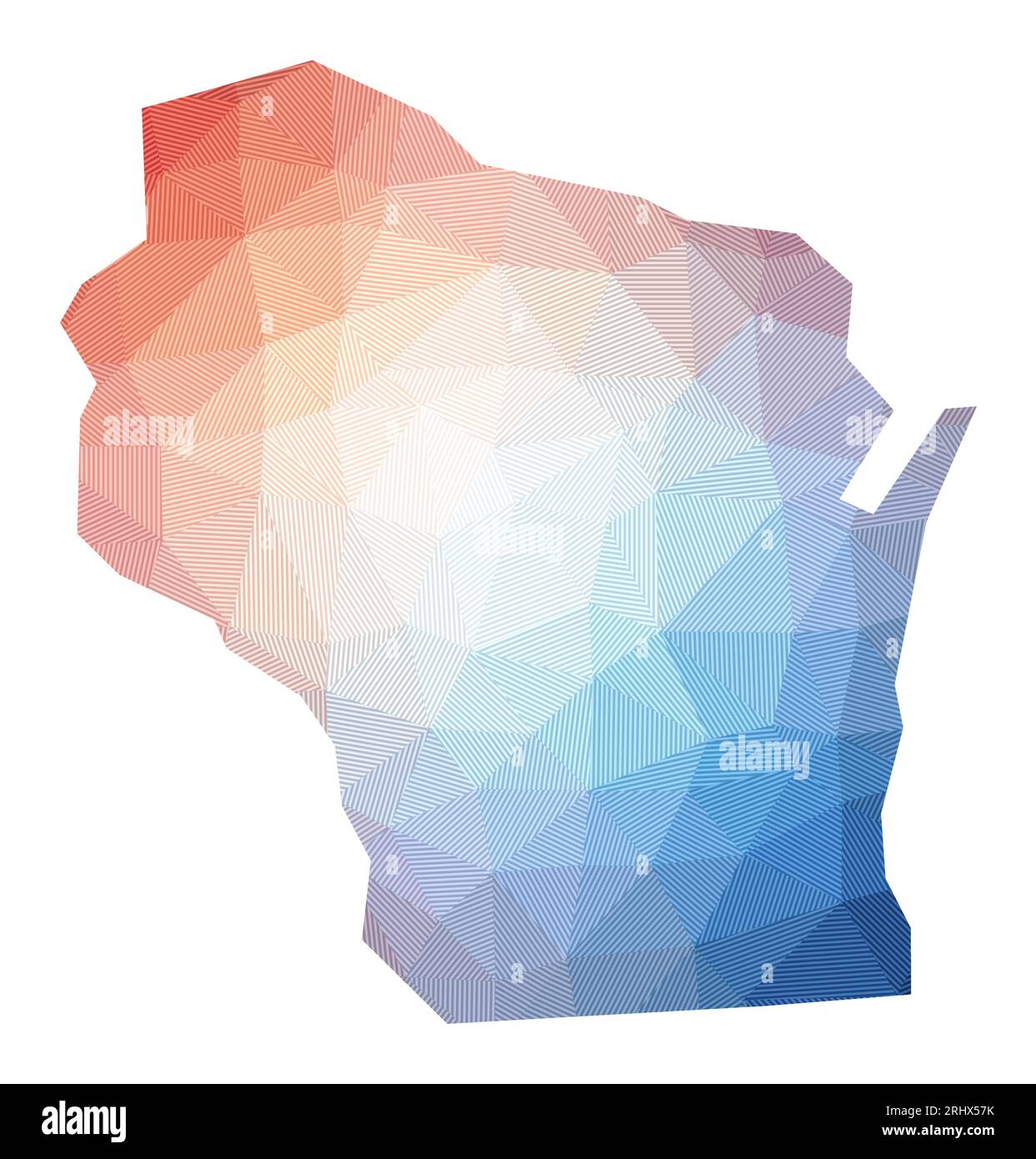 Map of Wisconsin. Low poly illustration of the US state. Geometric ...