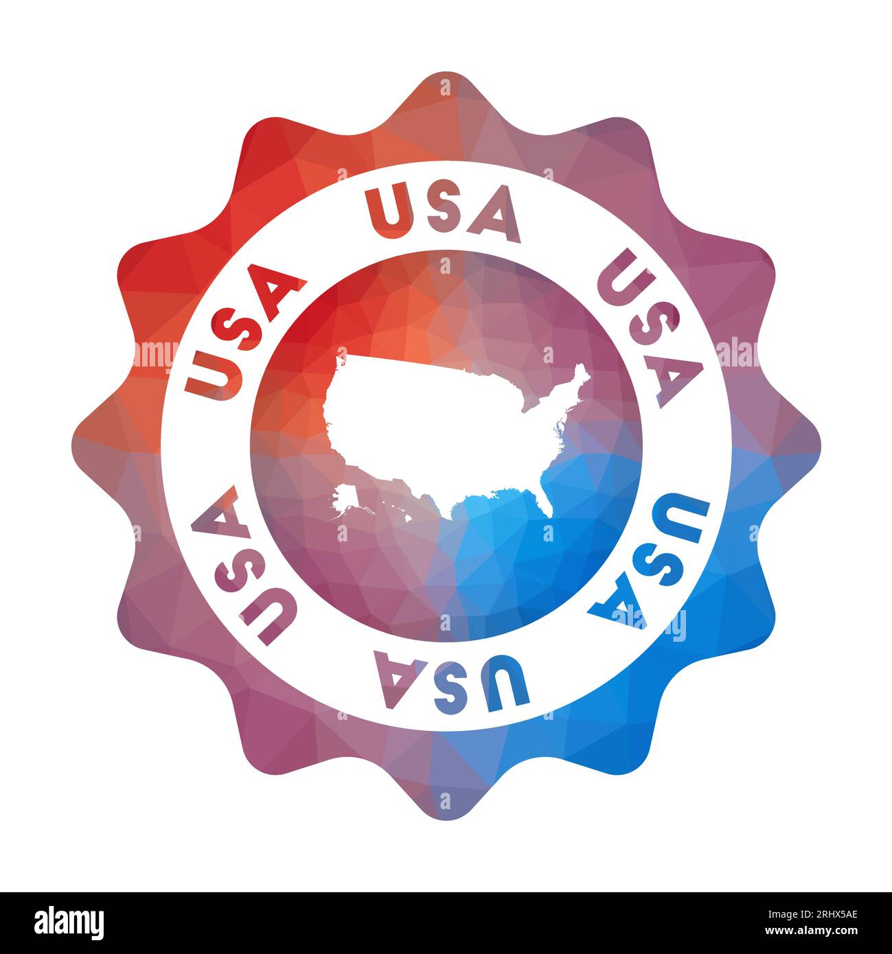 USA low poly logo. Colorful gradient travel logo of the country in ...