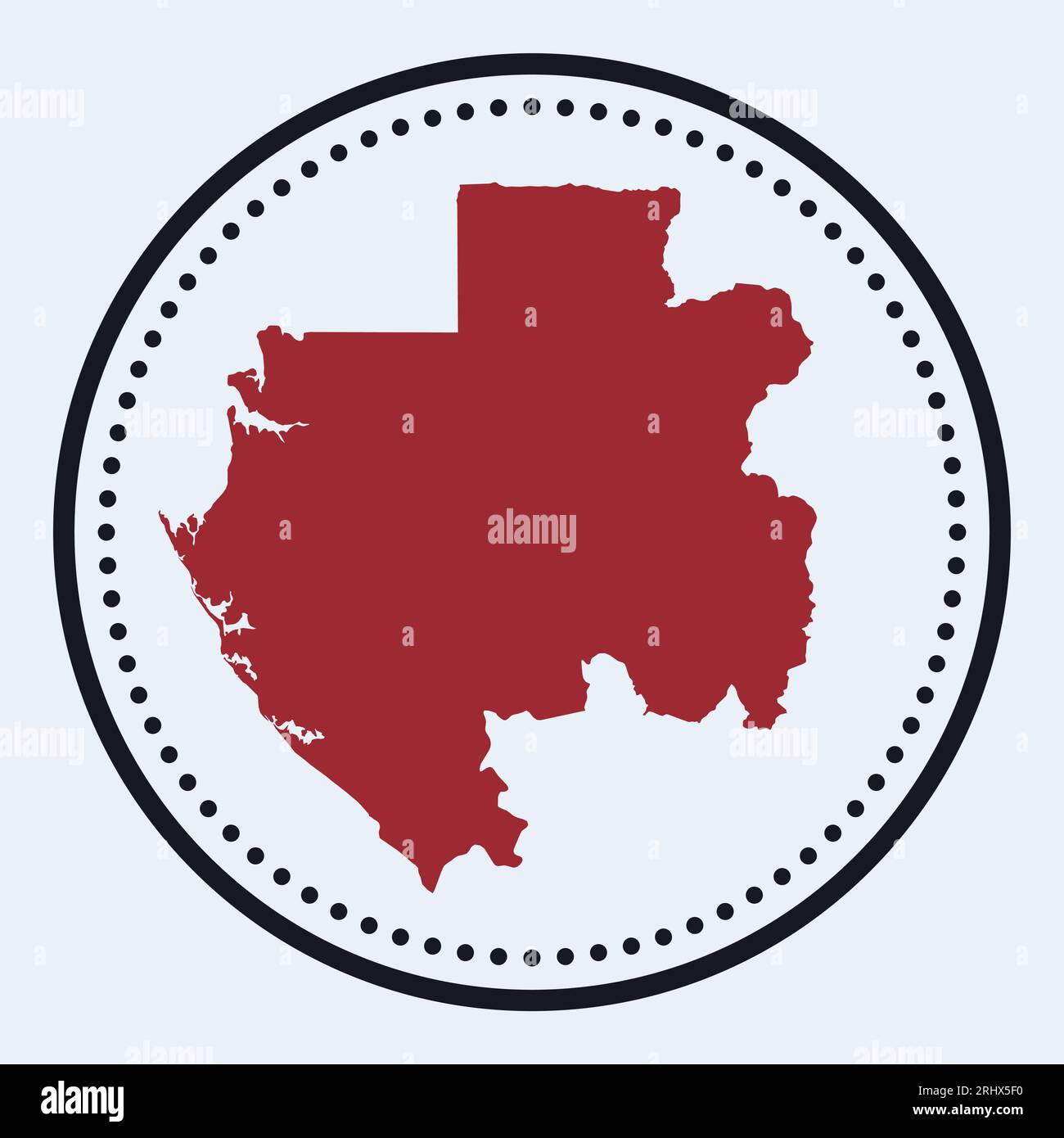 Gabon round stamp. Round logo with country map and title. Stylish ...