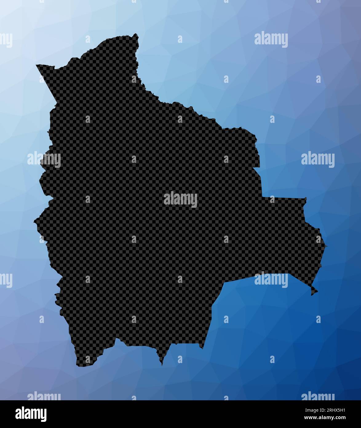 Bolivia geometric map. Stencil shape of Bolivia in low poly style. Authentic country vector ...