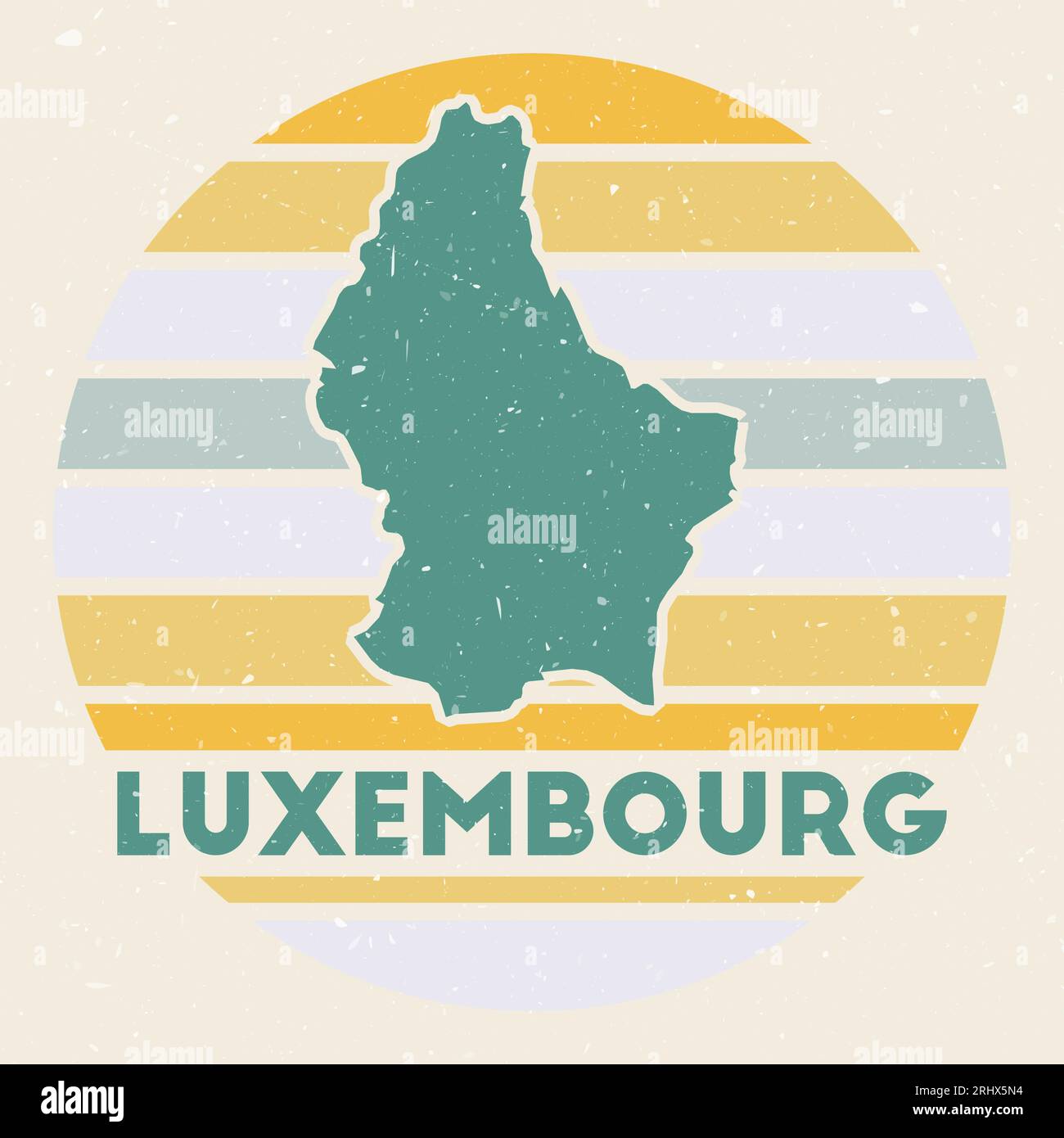 Luxembourg logo. Sign with the map of country and colored stripes ...