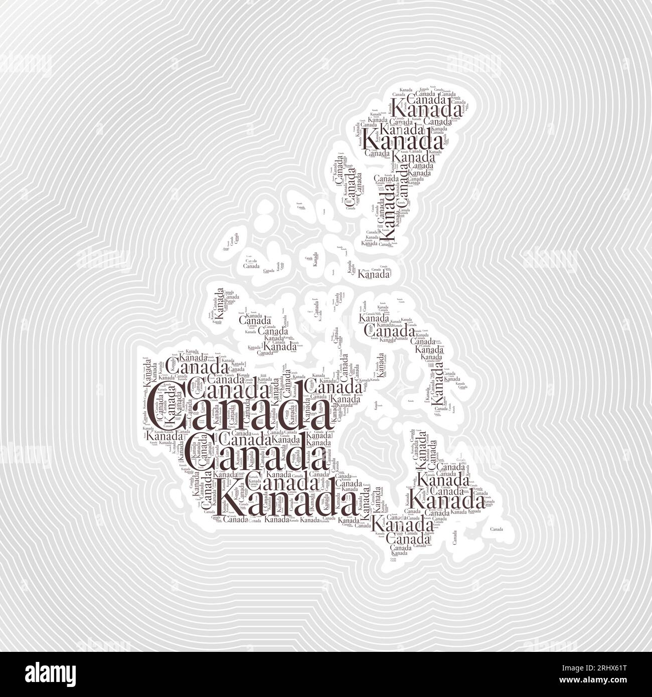 Canada shape formed by country name in multiple languages. Canada ...