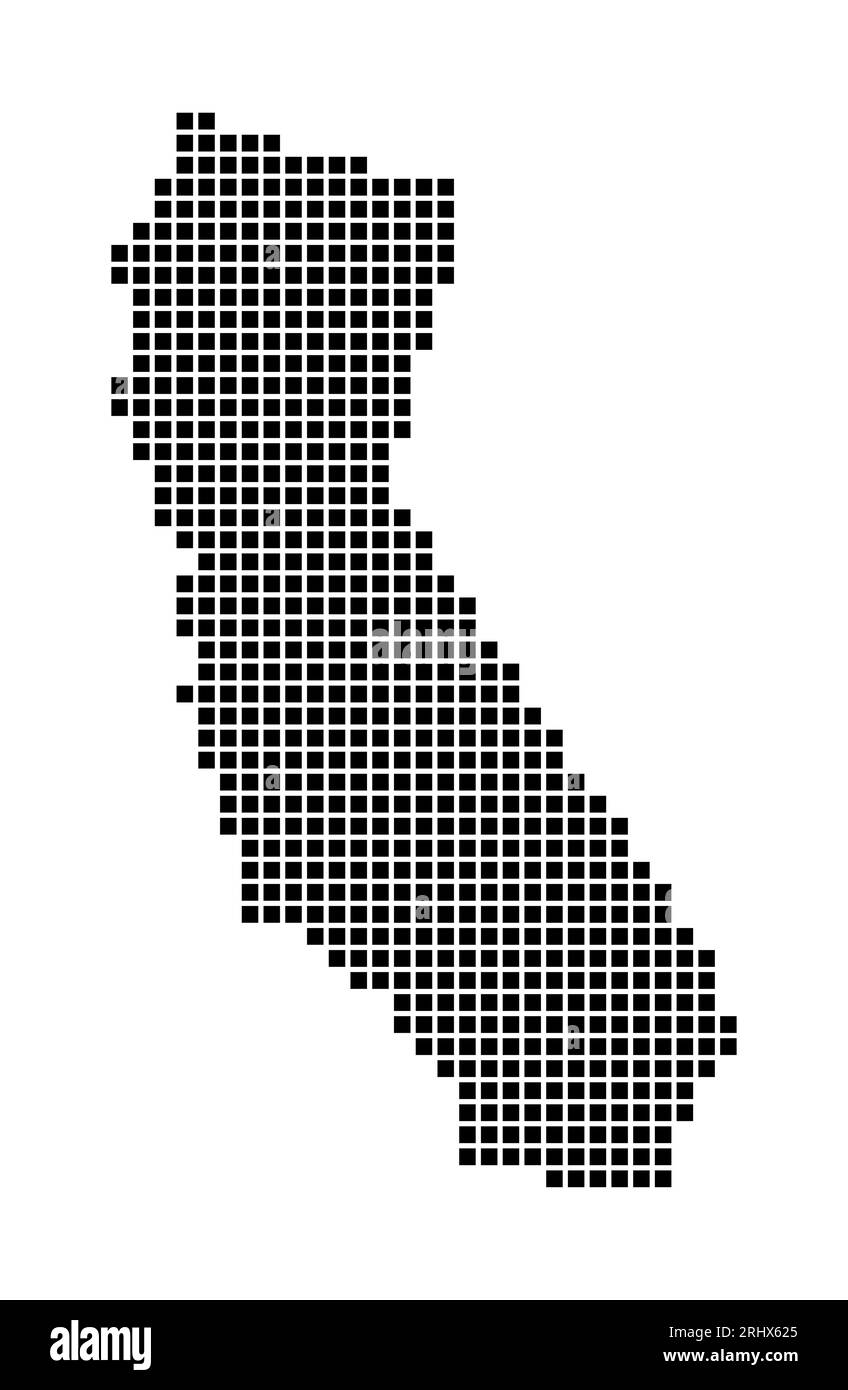 California map. Map of California in dotted style. Borders of the US ...