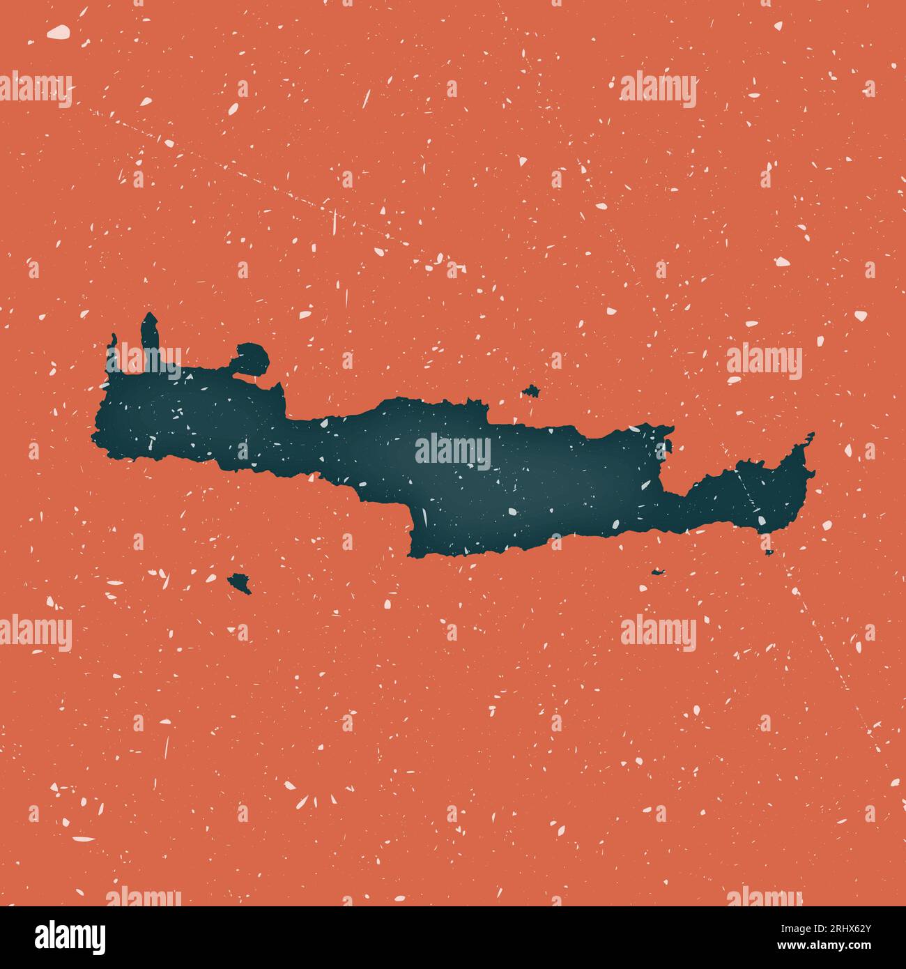 Crete vintage map. Grunge map of the island with distressed texture ...