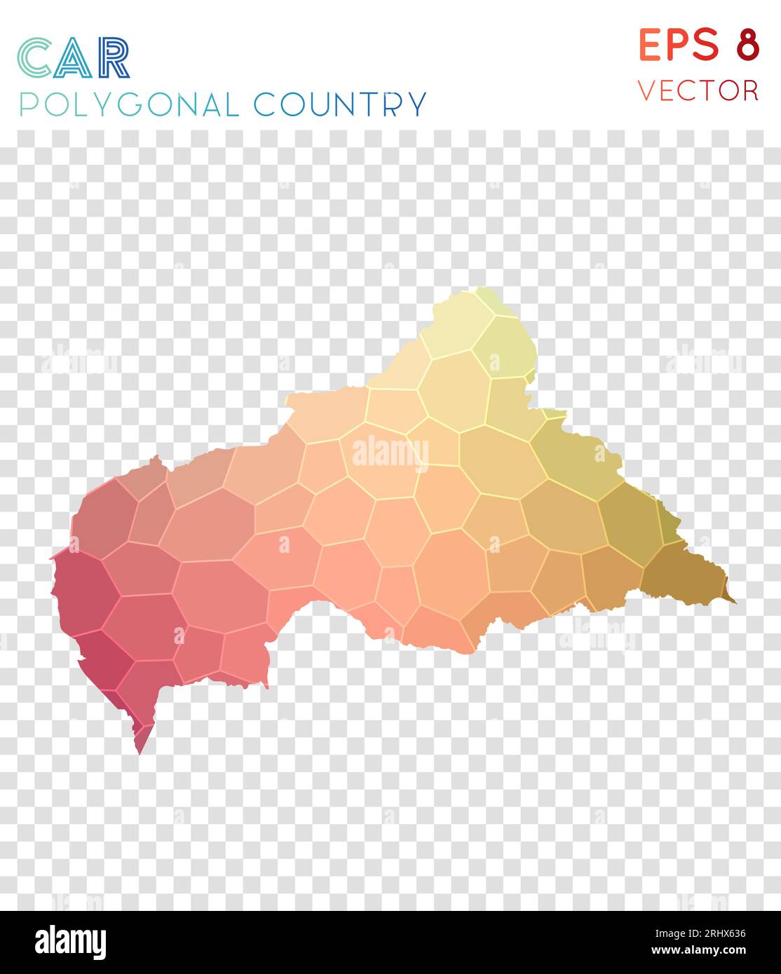 CAR polygonal map, mosaic style country. Curious low poly style, modern ...