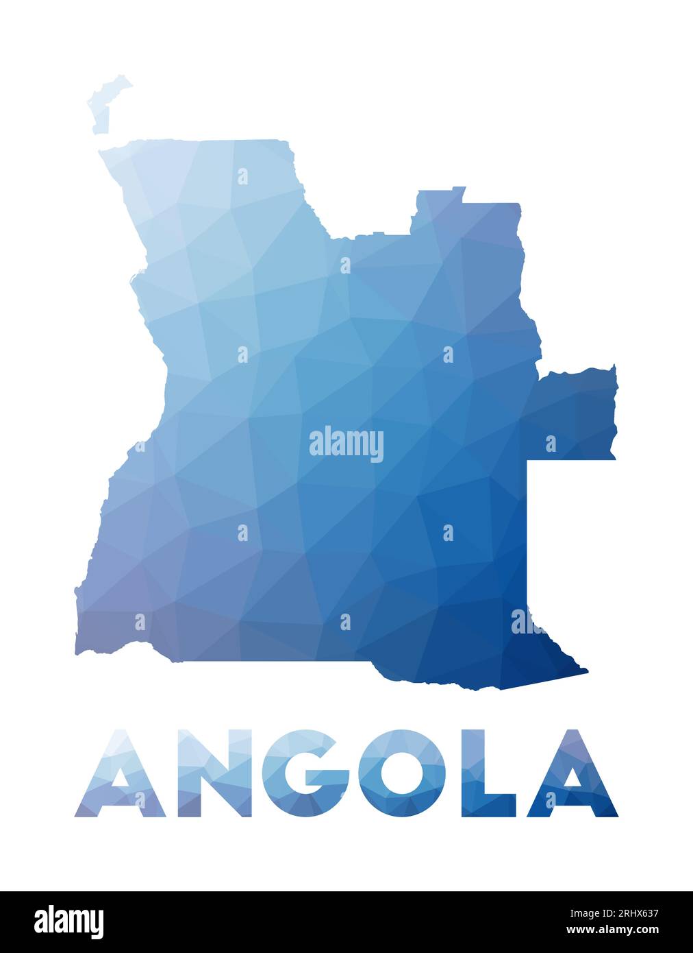 Low poly map of Angola. Geometric illustration of the country. Angola ... Low poly map of Angola. Geometric illustration of the country. Angola ...