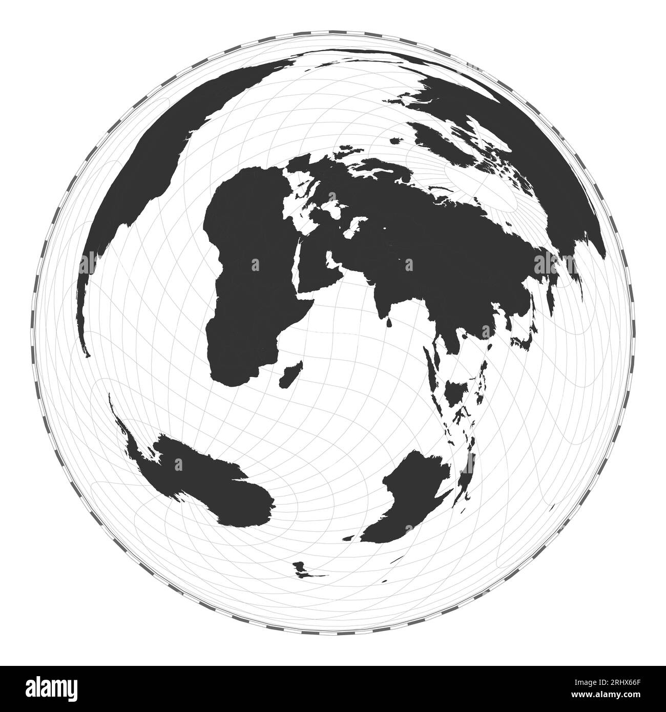 Vector world map. Wiechel projection. Plain world geographical map with ...