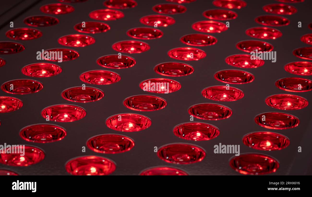 detail of red light therapy panel for skin health, pain relief ...