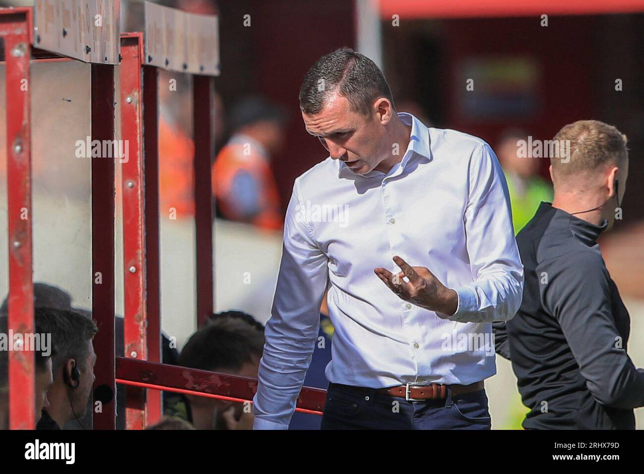 Neill Collins Head coach of Barnsley speaking to the other coaching ...