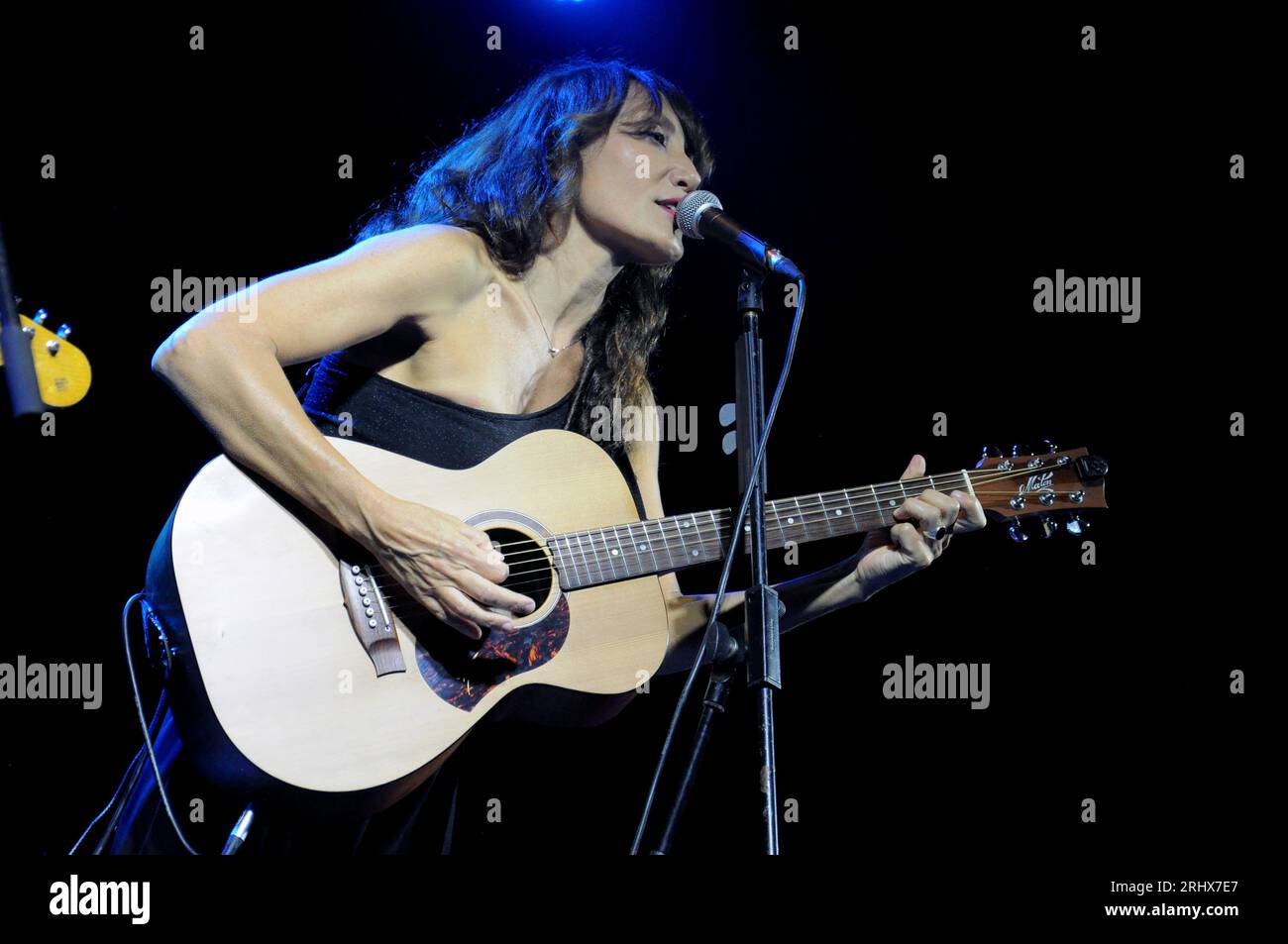 The singer and multi-instrumentalist Marina Rei in concert on the stage ...