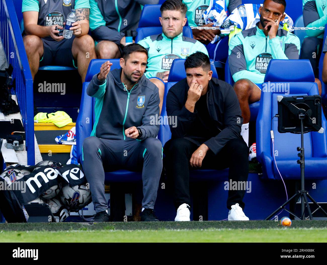 Sheffield Wednesday manager Xisco Munoz (right) during the Sky Bet ...