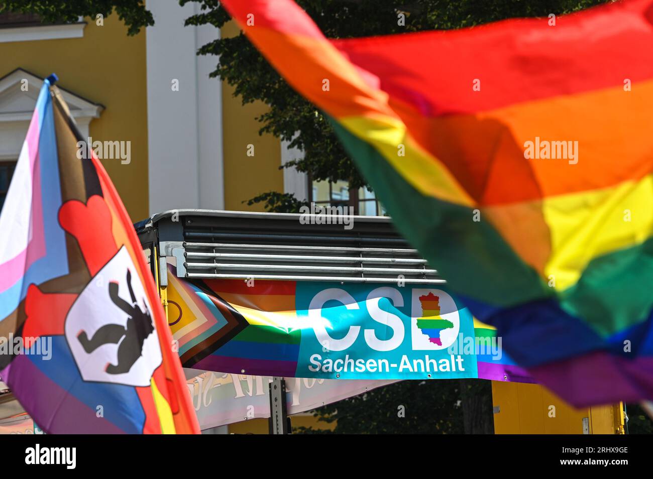 Magdeburg, Germany. 19th Aug, 2023. The logo of the Christopher Street ...
