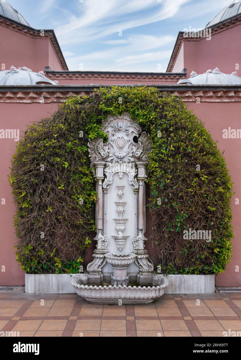 White marble fountain in Sultan Ahmed Square, Istanbul, Turkey ...