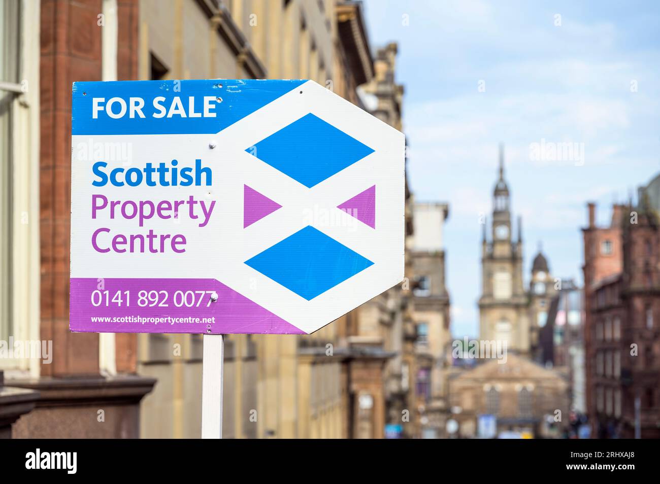 Scottish Property Centre estate agent board for sale sign, Glasgow ...