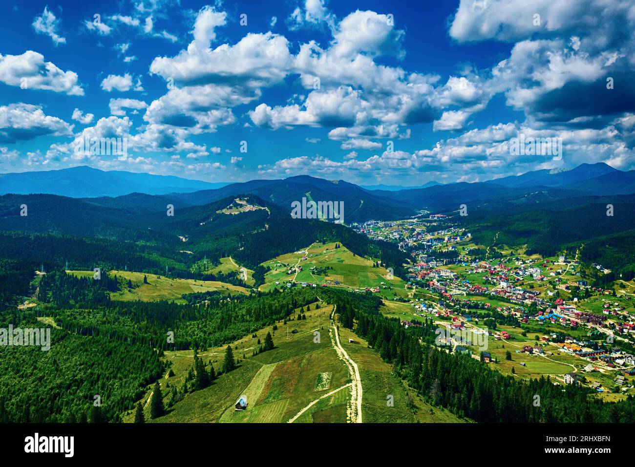 Beautiful resort town bukovel hi-res stock photography and images - Alamy