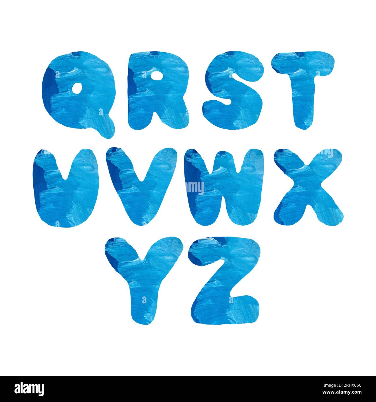 Letter capital alphabet blue Q to Z Stock Photo - Alamy