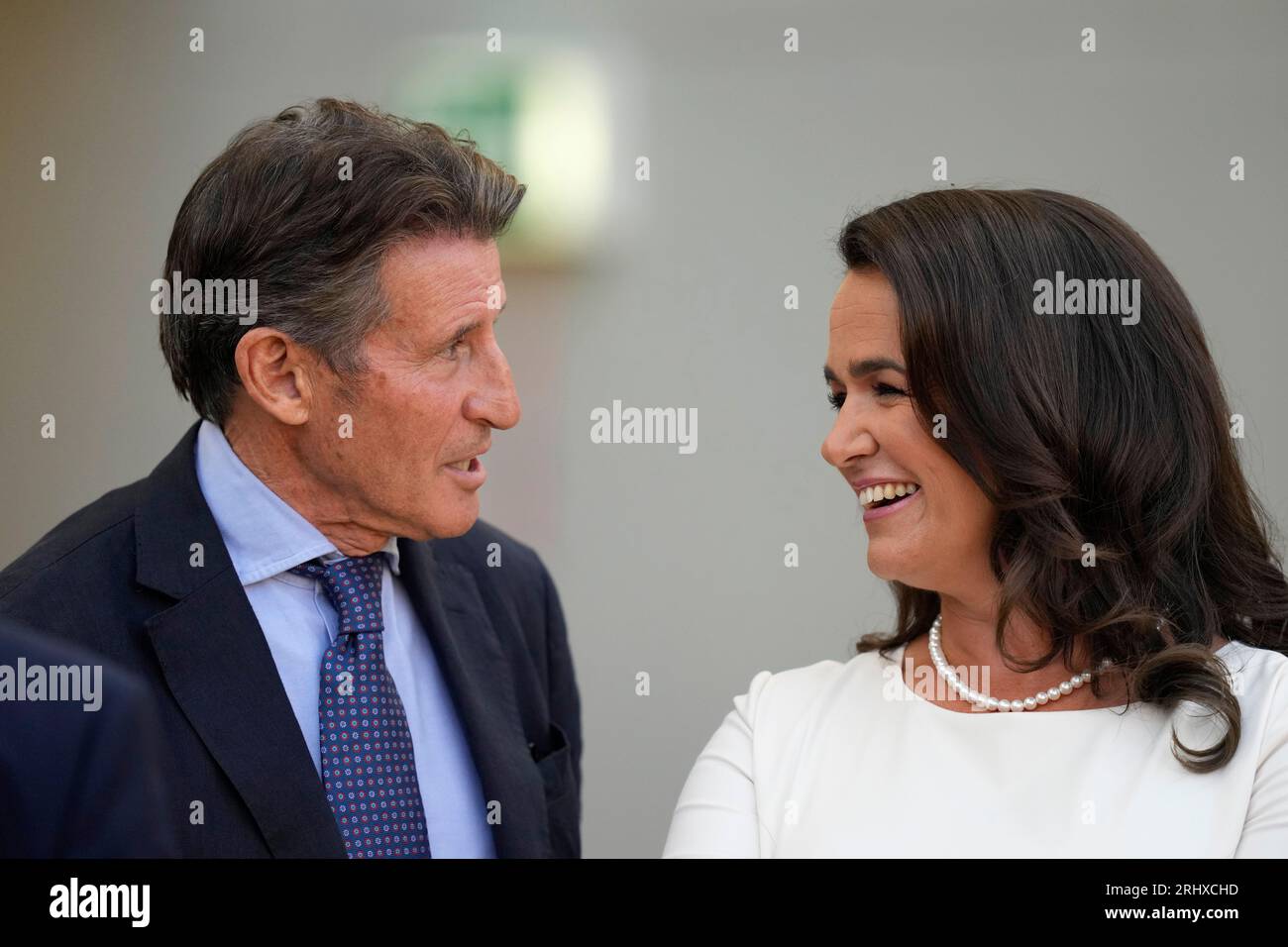 World Athletics President Sebastian Coe speaks with Hungarian President ...