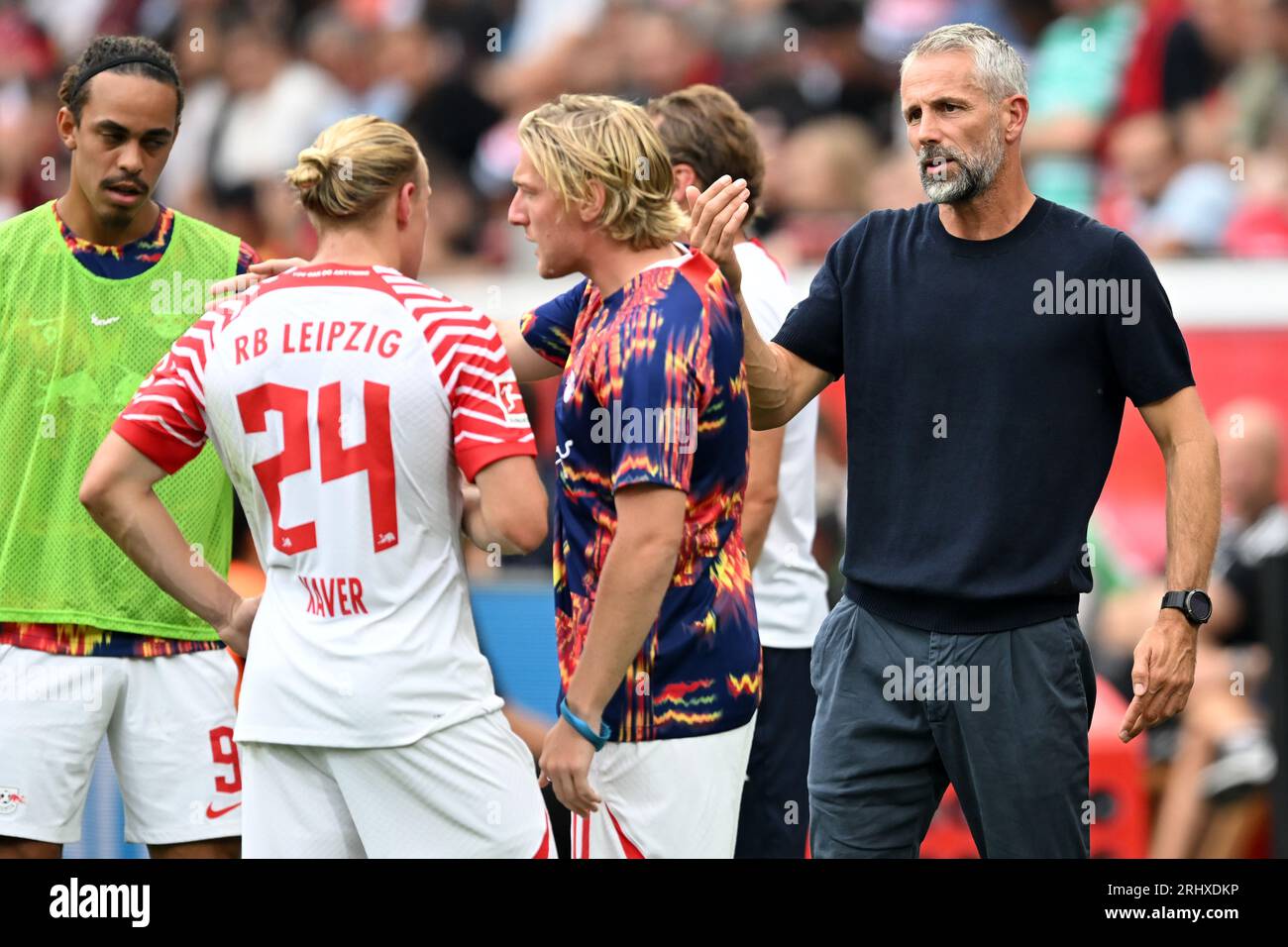 LEVERKUSEN - (r) RB Leipzig coach Marco Rose during the Bundesliga ...