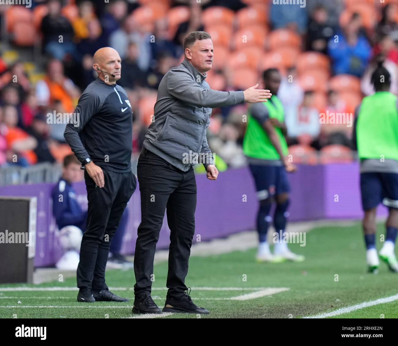 Richie Wellens, Manager of Leyton Orient shouts instructionsduring the ...