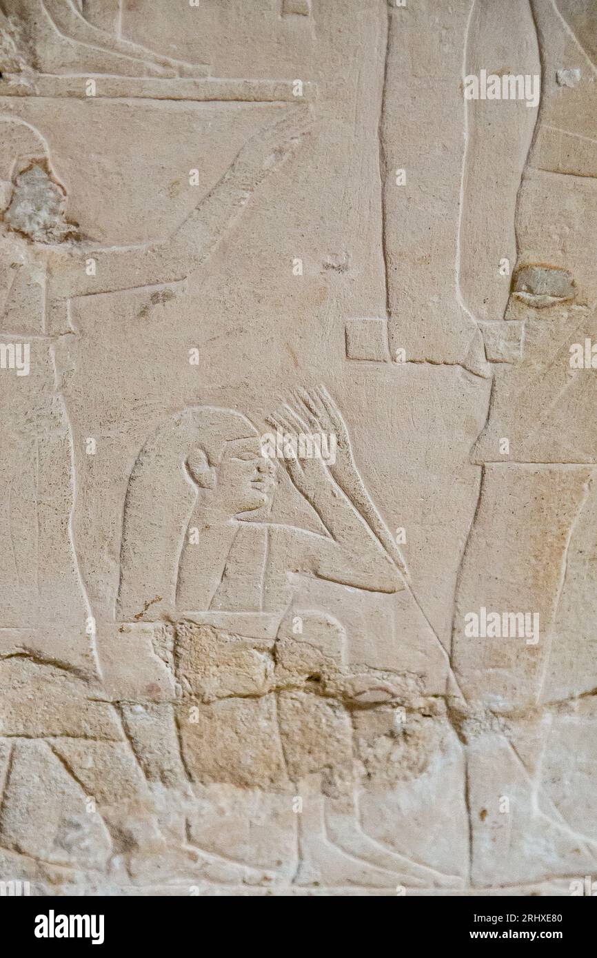 Egypt, Saqqara, tomb of Ankhmahor, funeral procession, female mourners ...