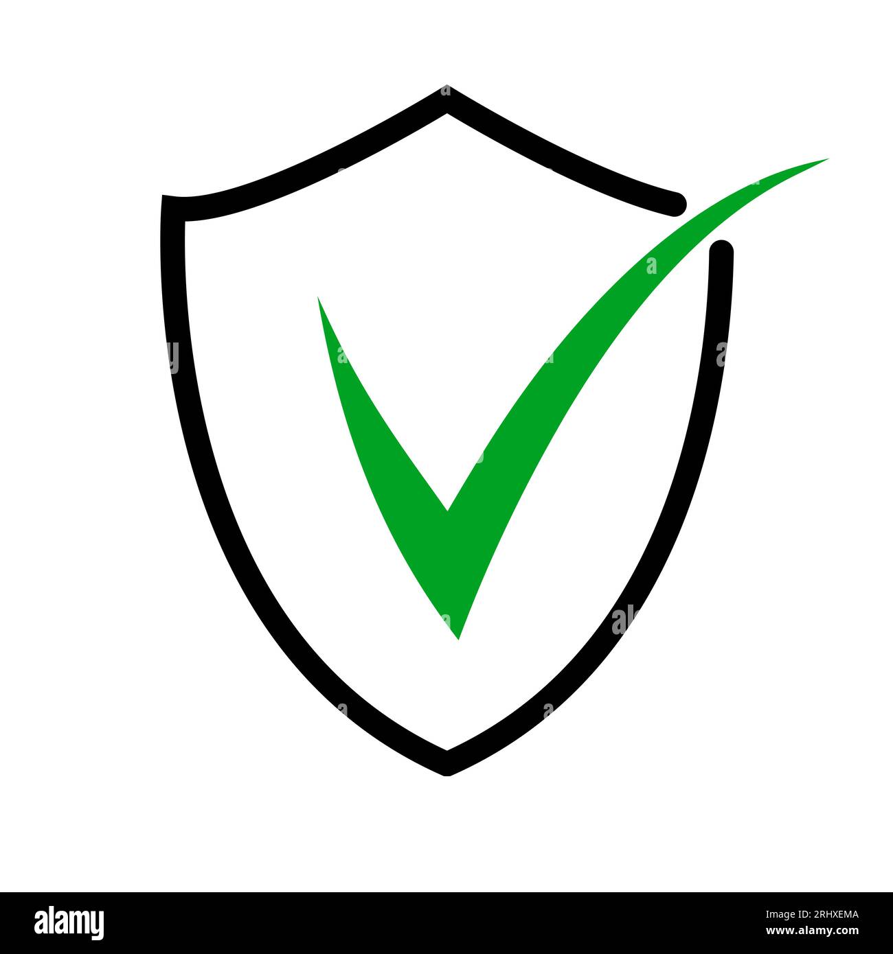 Protection icon protecting shield with green checkmark confirming ...