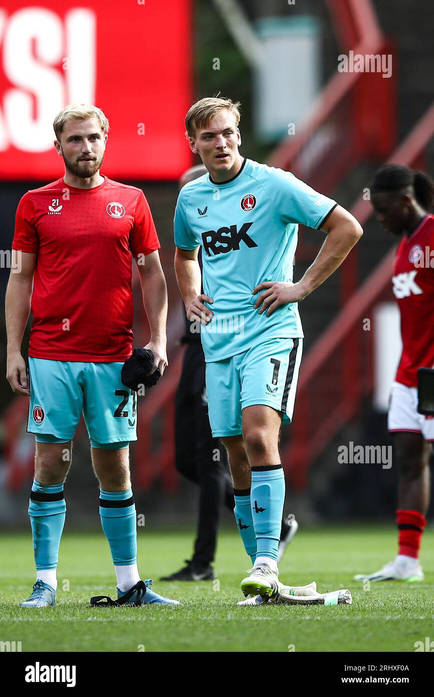 Ashley Maynard-Brewer of Charlton Athletic disheartened at the end of ...