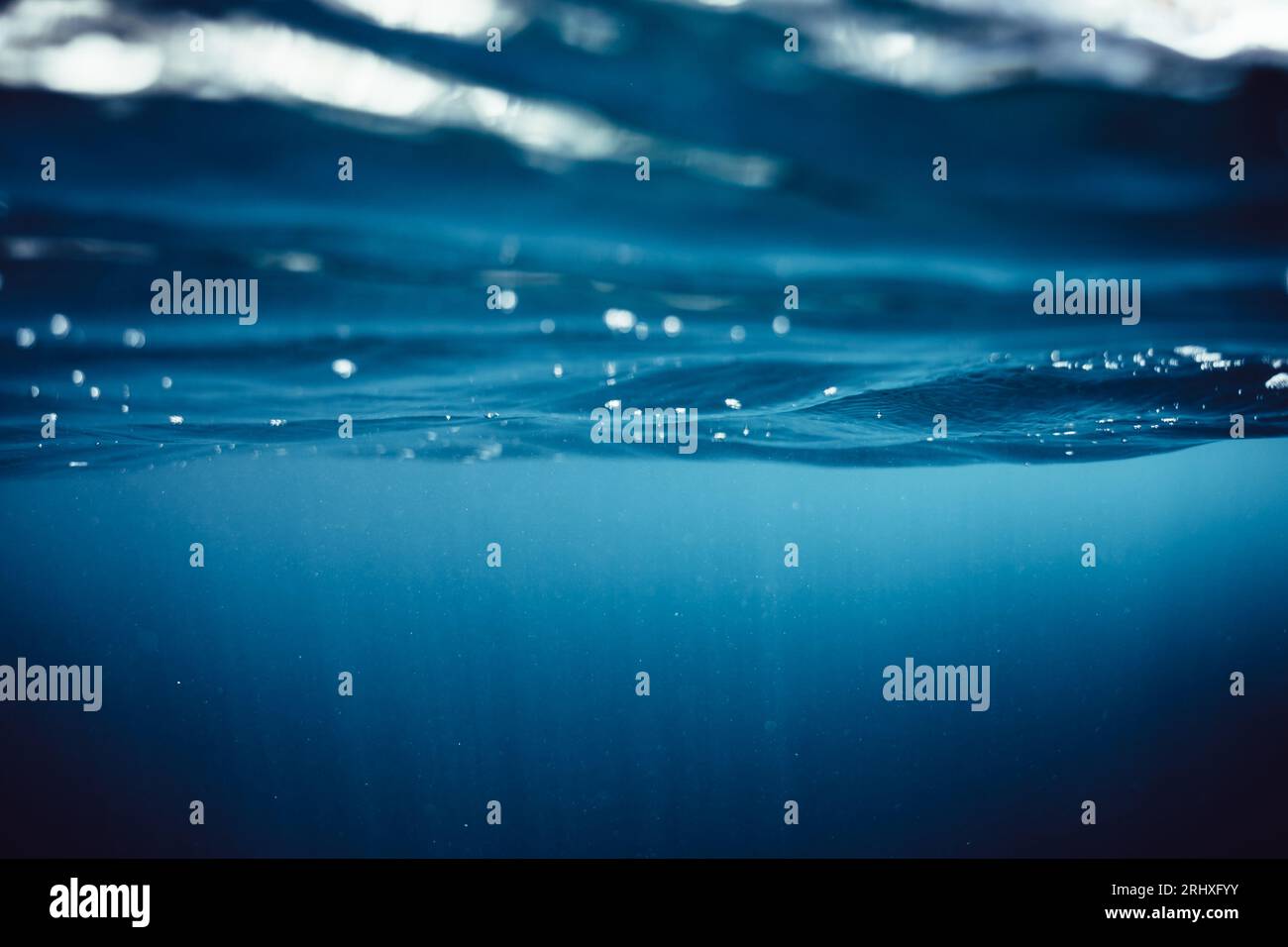 Beautiful under view of blue and clear seawater in daylight Stock Photo ...