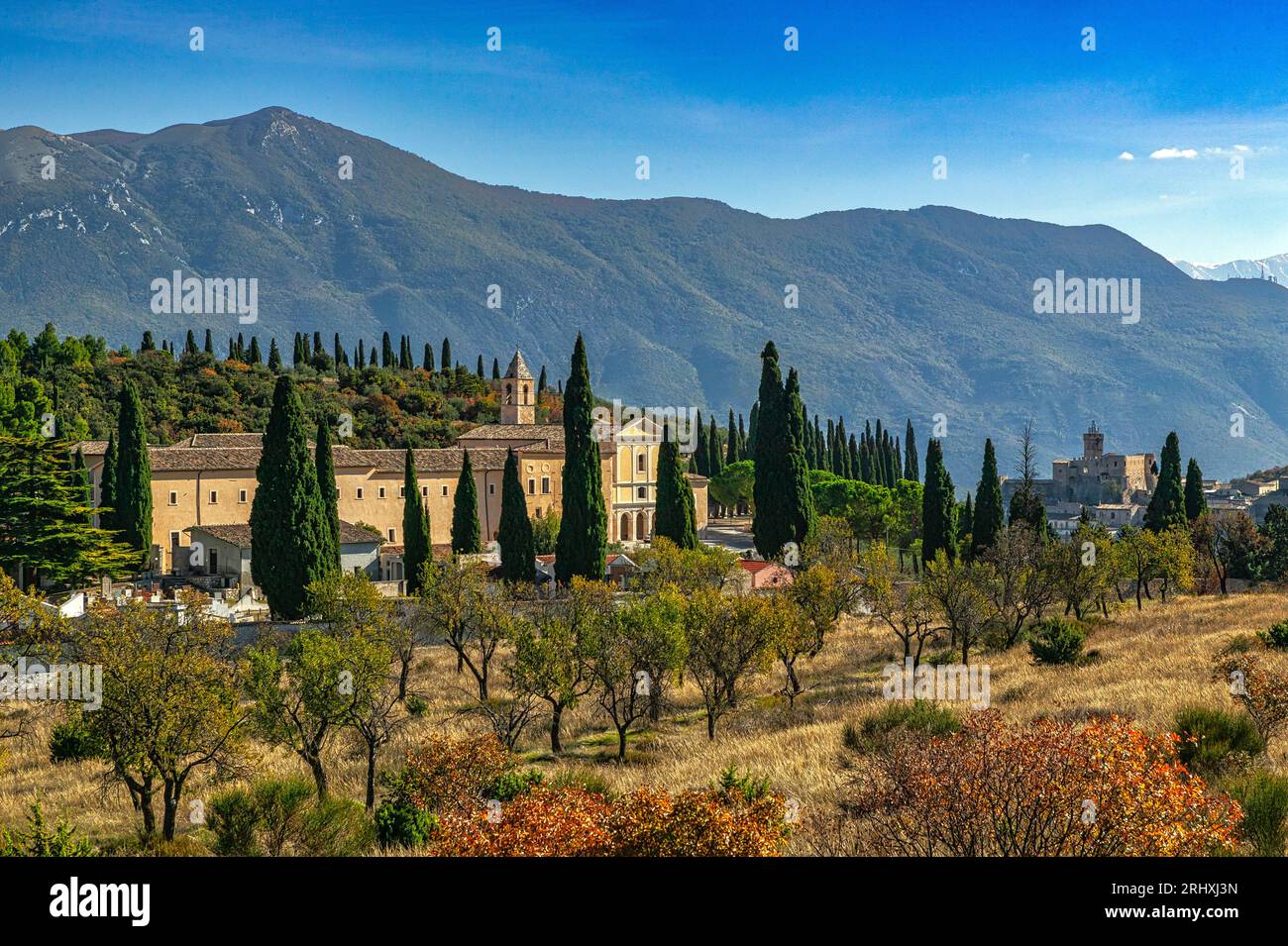 The convent of San Giovanni da Capestrano, in the background the castle ...