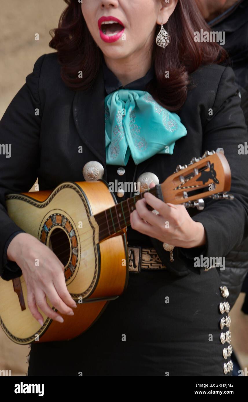 Members of a female mariachi band perform in Santa Fe, New Mexico Stock ...