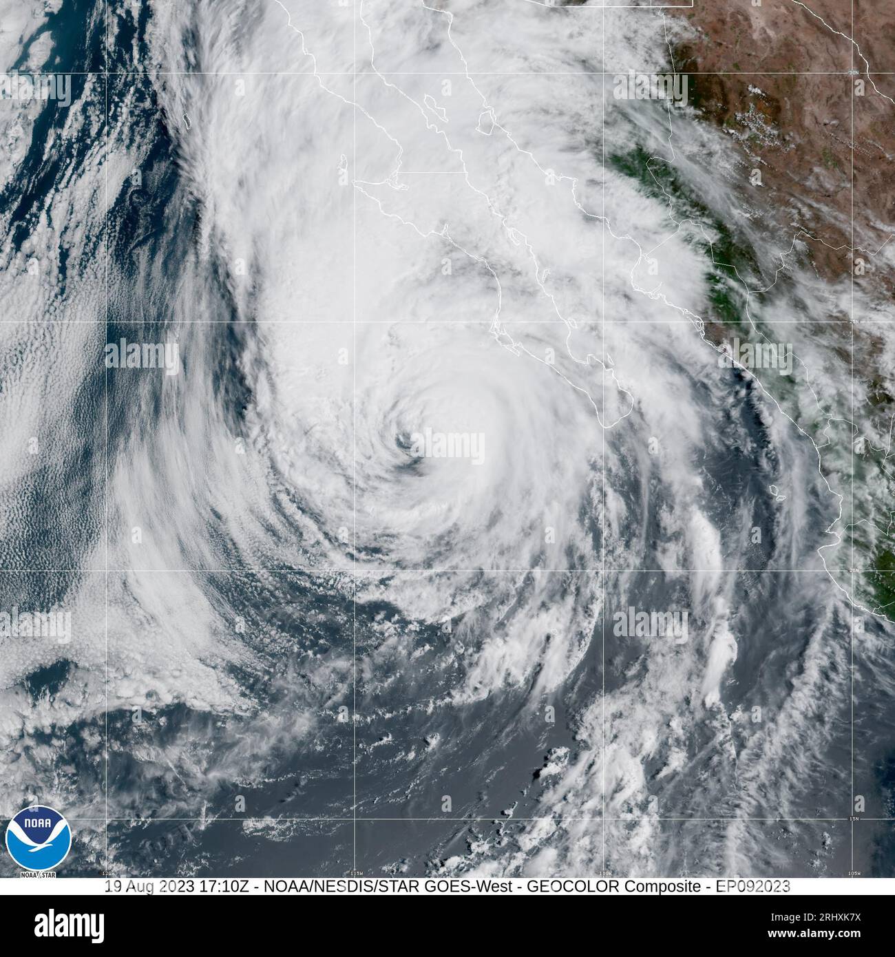 Pacific Ocean. 19th Aug, 2023. Hurricane Hilary is an active tropical ...
