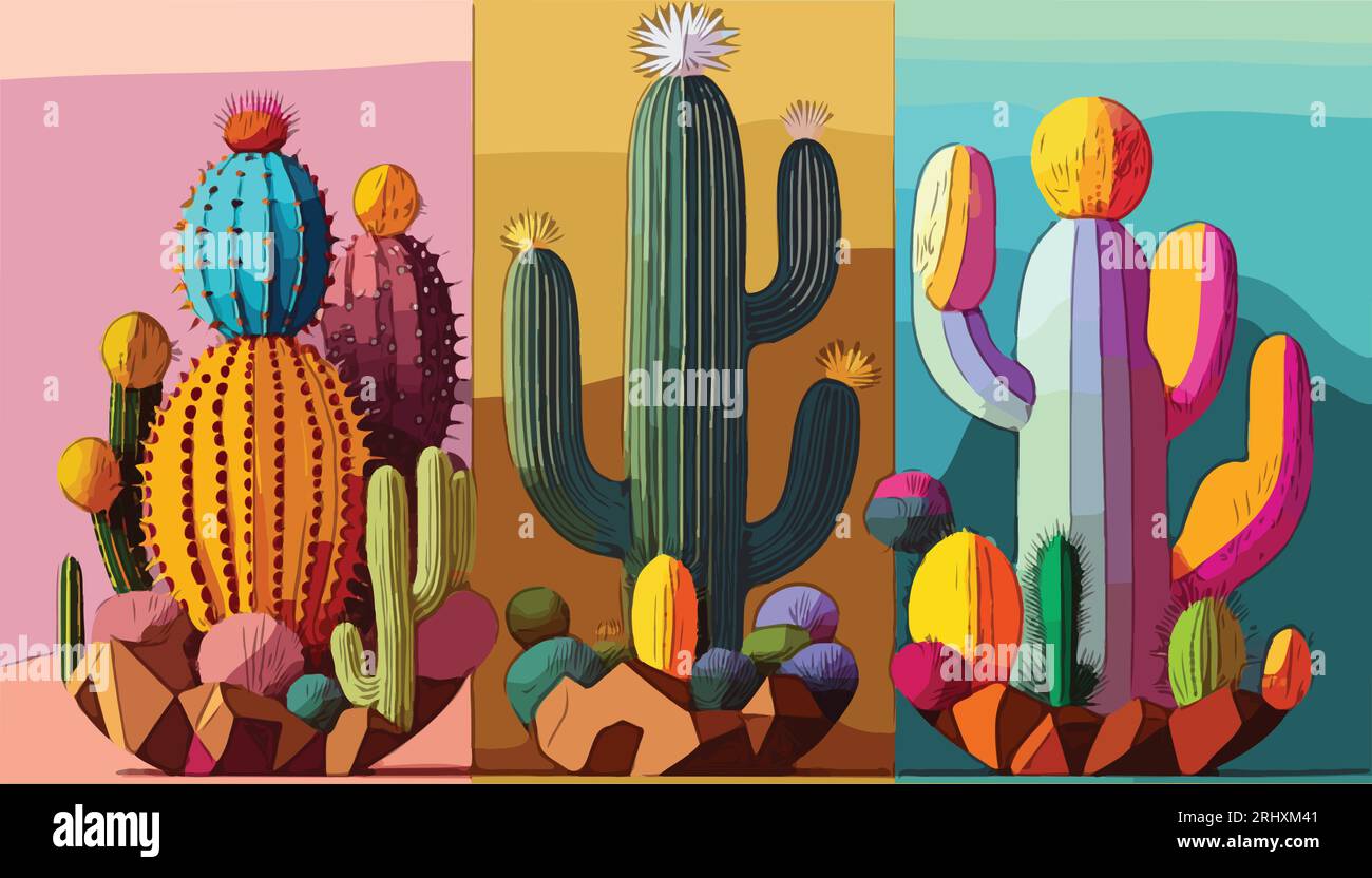 Pink barrel cactus Stock Vector Images - Alamy