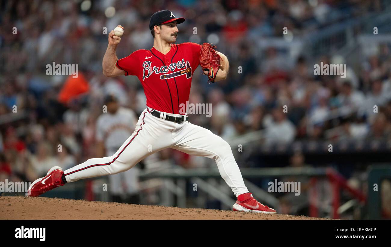 Atlanta Braves starting pitcher Spencer Strider throws to a San ...