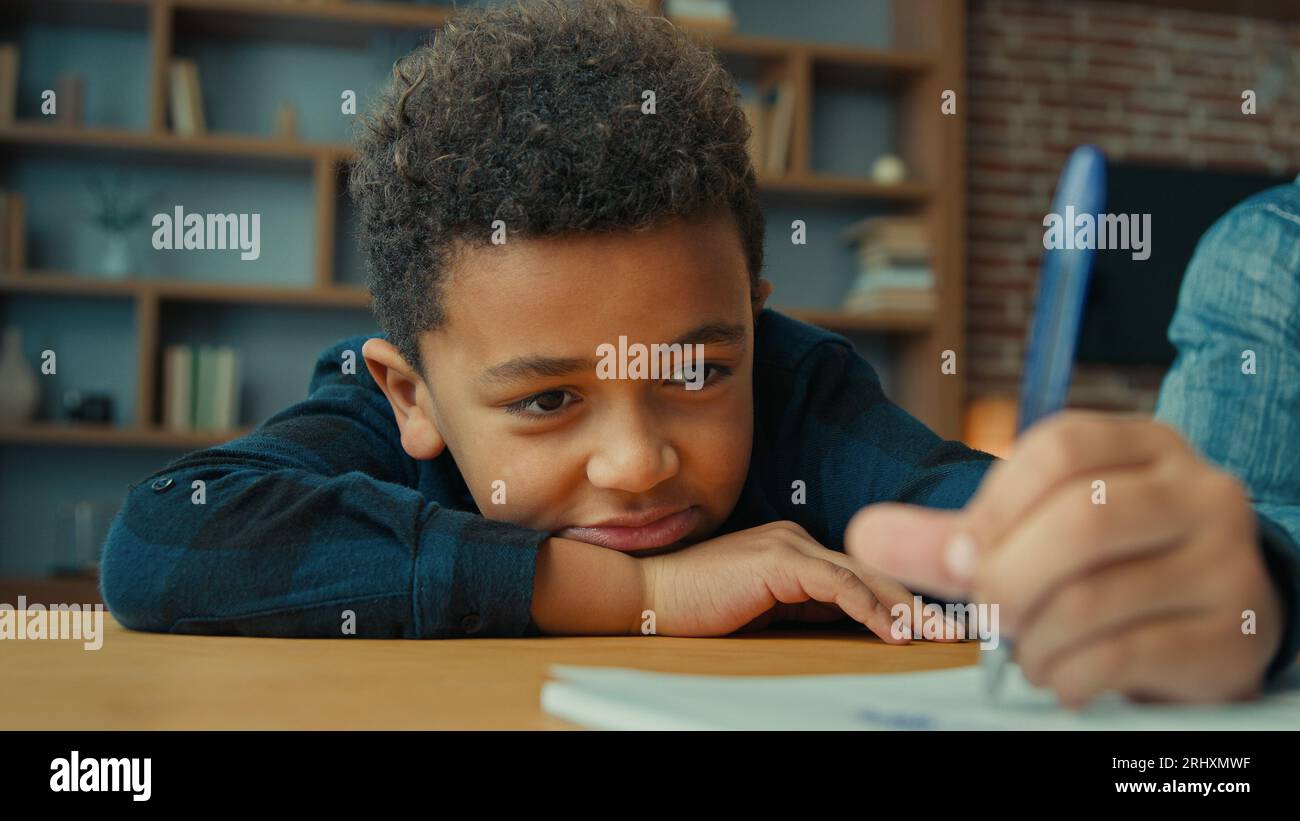 African father children desk hi-res stock photography and images - Alamy