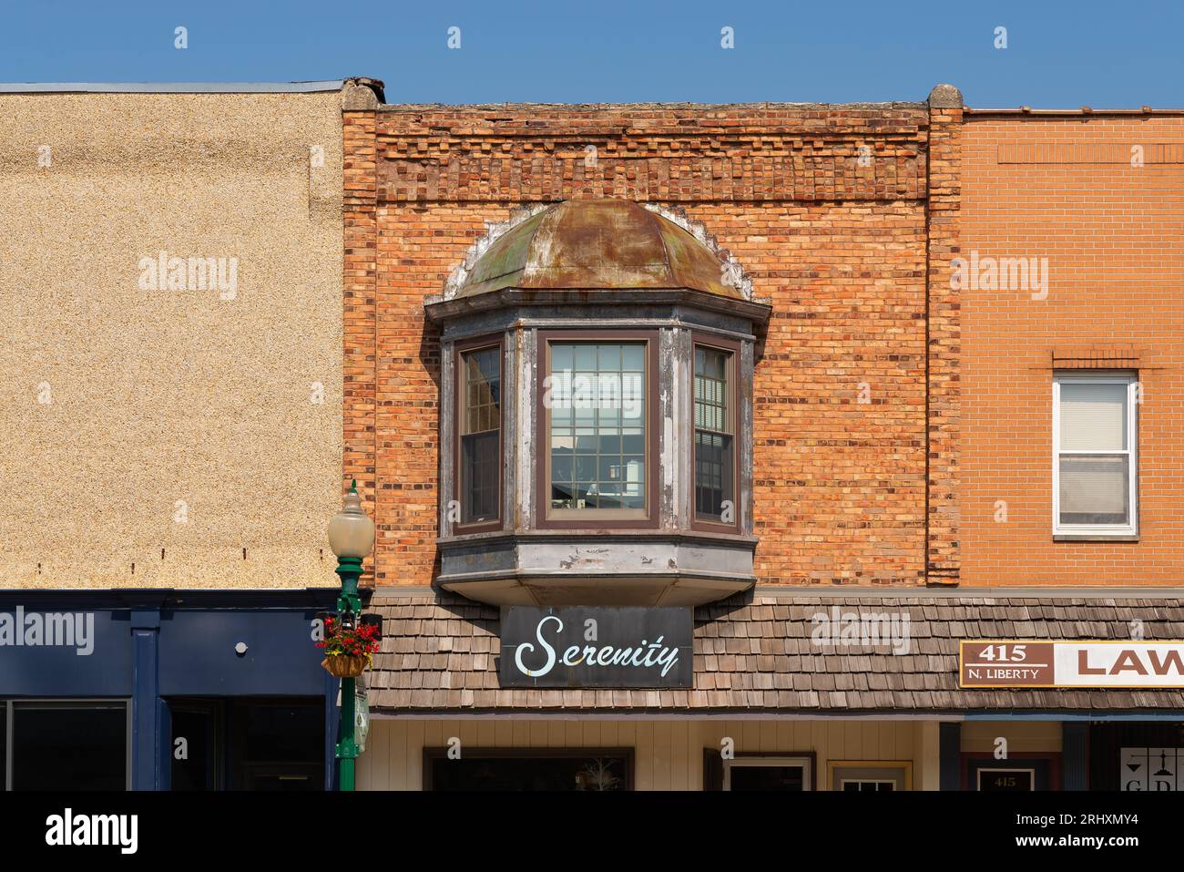 Morris, Illinois - United States - June 20th, 2023: Downtown buildings ...