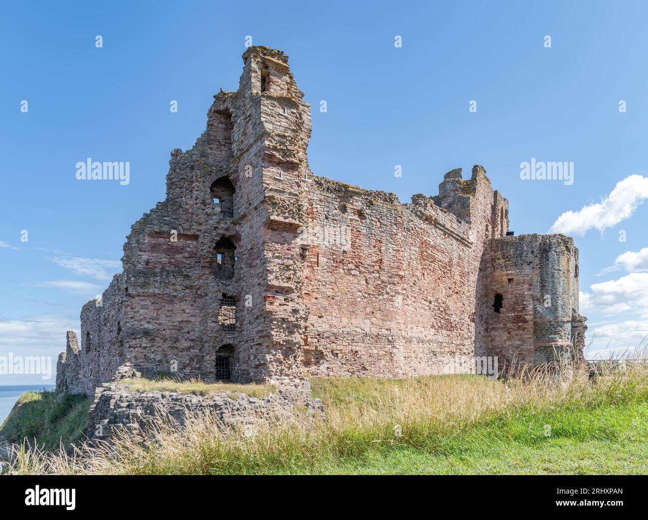 The remains of the north and west walls of Tantallon Castle, North ...