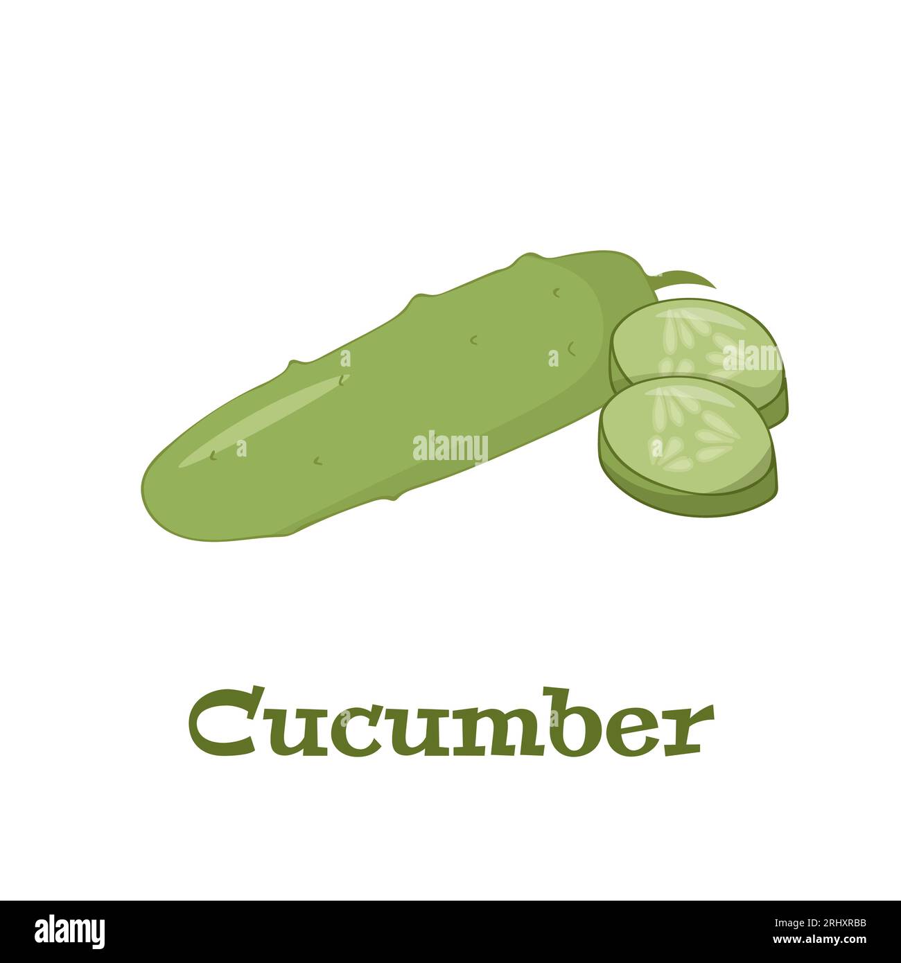 Cucumber. Cartoon vector icon isolated on white background. Series of ...