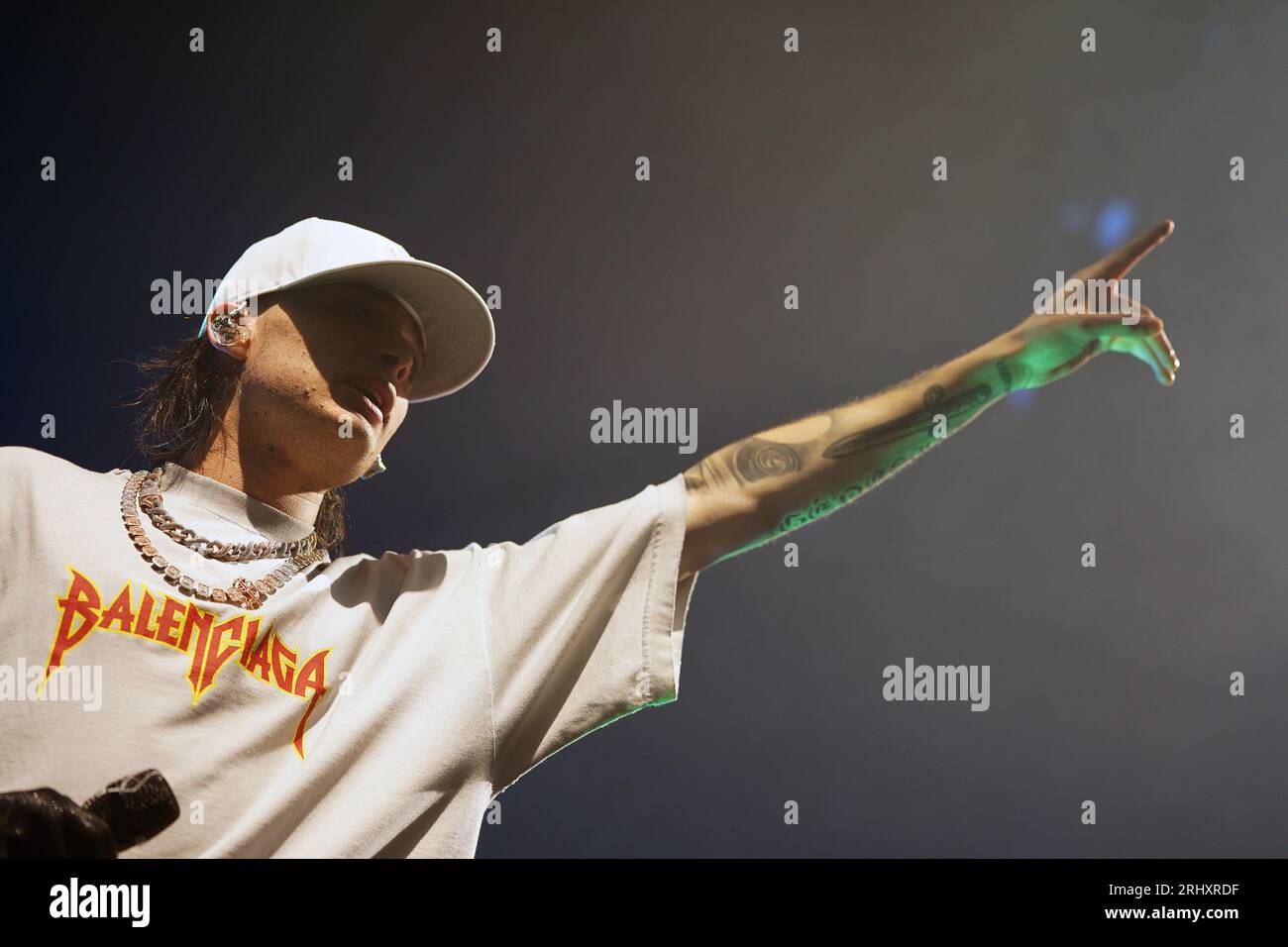 Irving, USA. 12th Aug, 2023. Irving, Texas, US: Mexican rapper ...