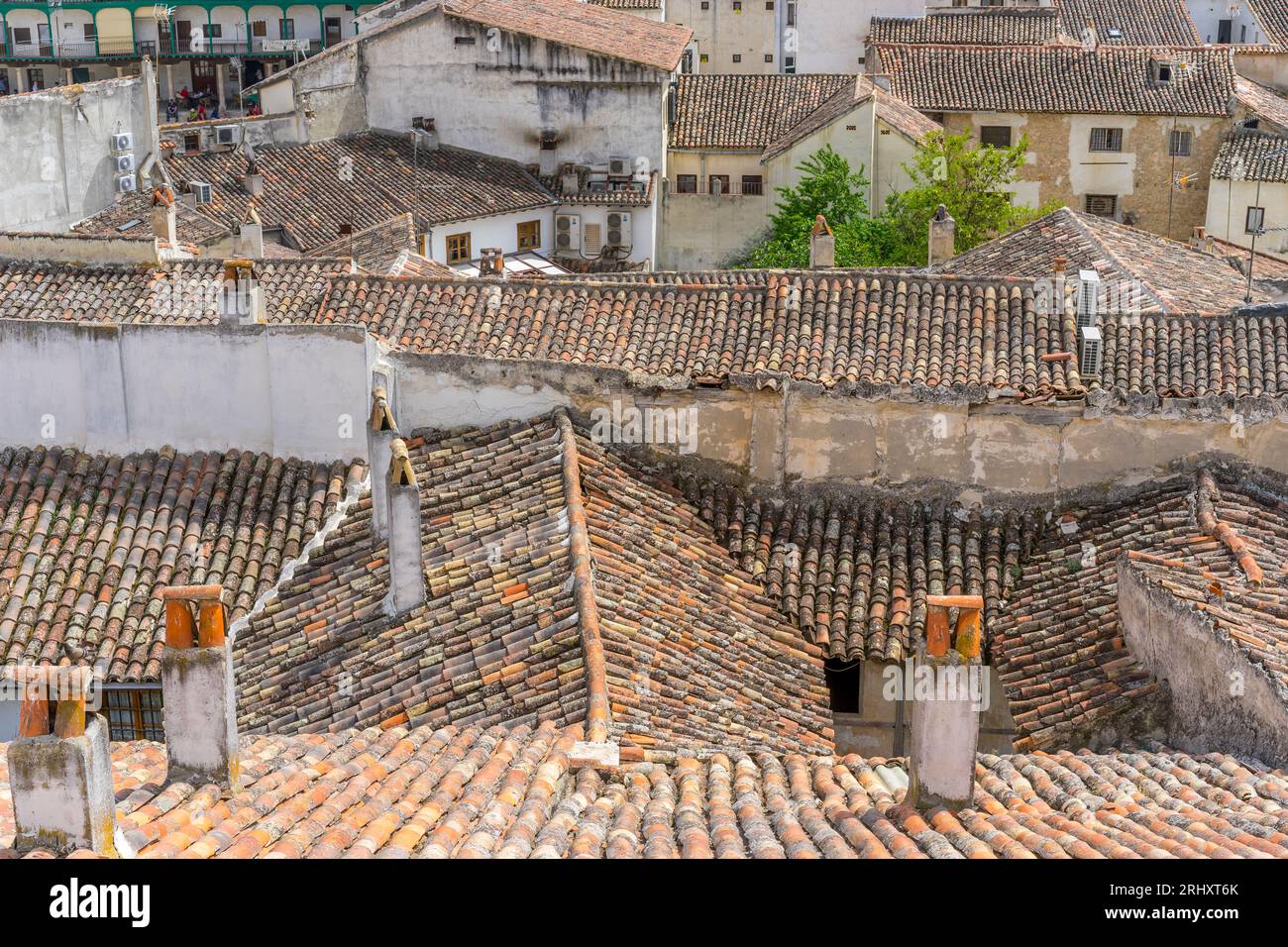 spanish plaza views, traditional rooftops, architectural details ...