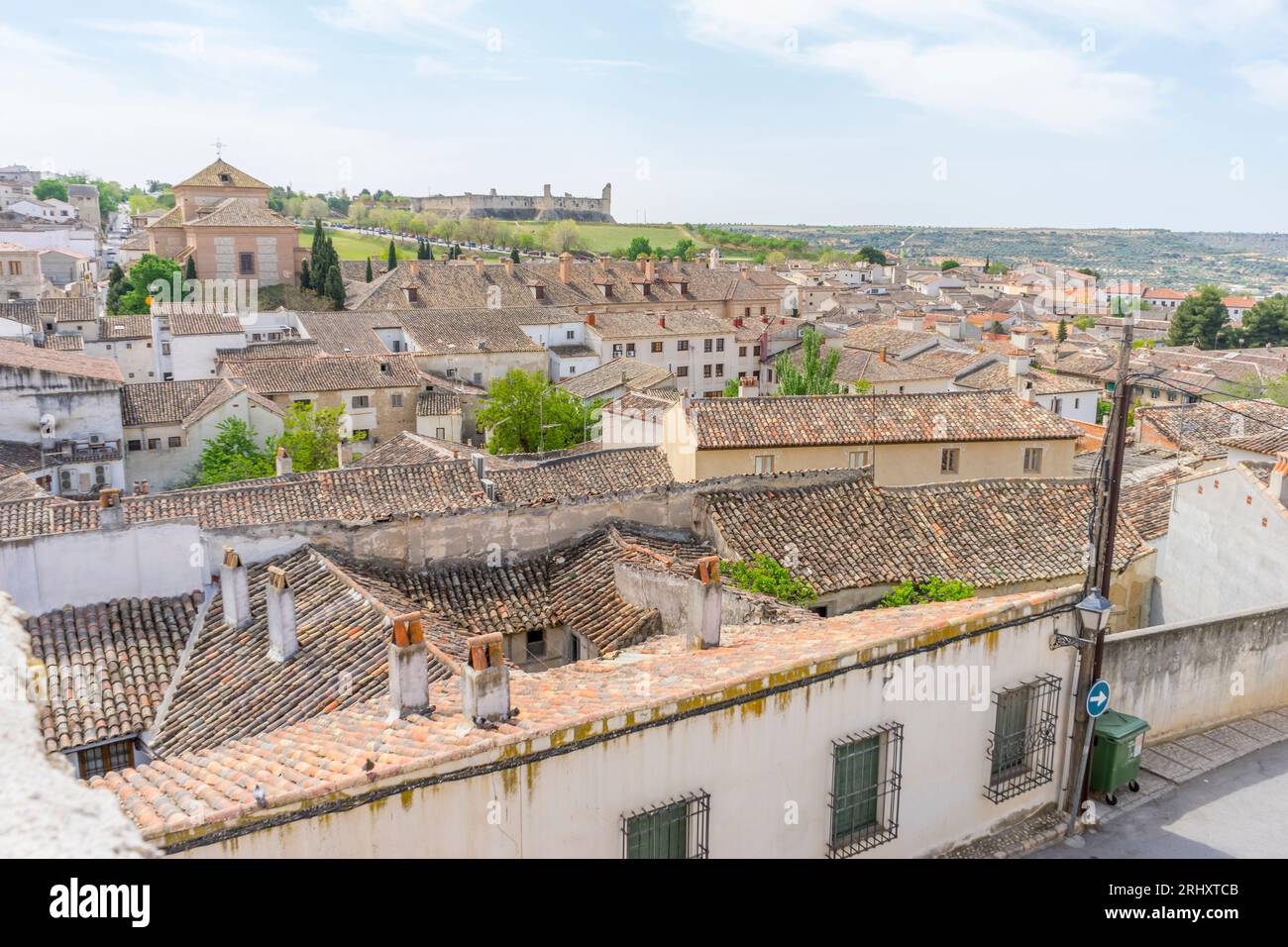 spanish plaza views, traditional rooftops, architectural details ...