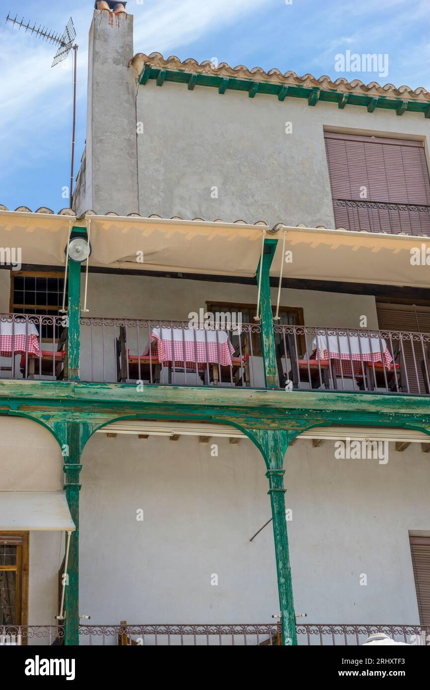 spanish plaza views, traditional rooftops, architectural details ...