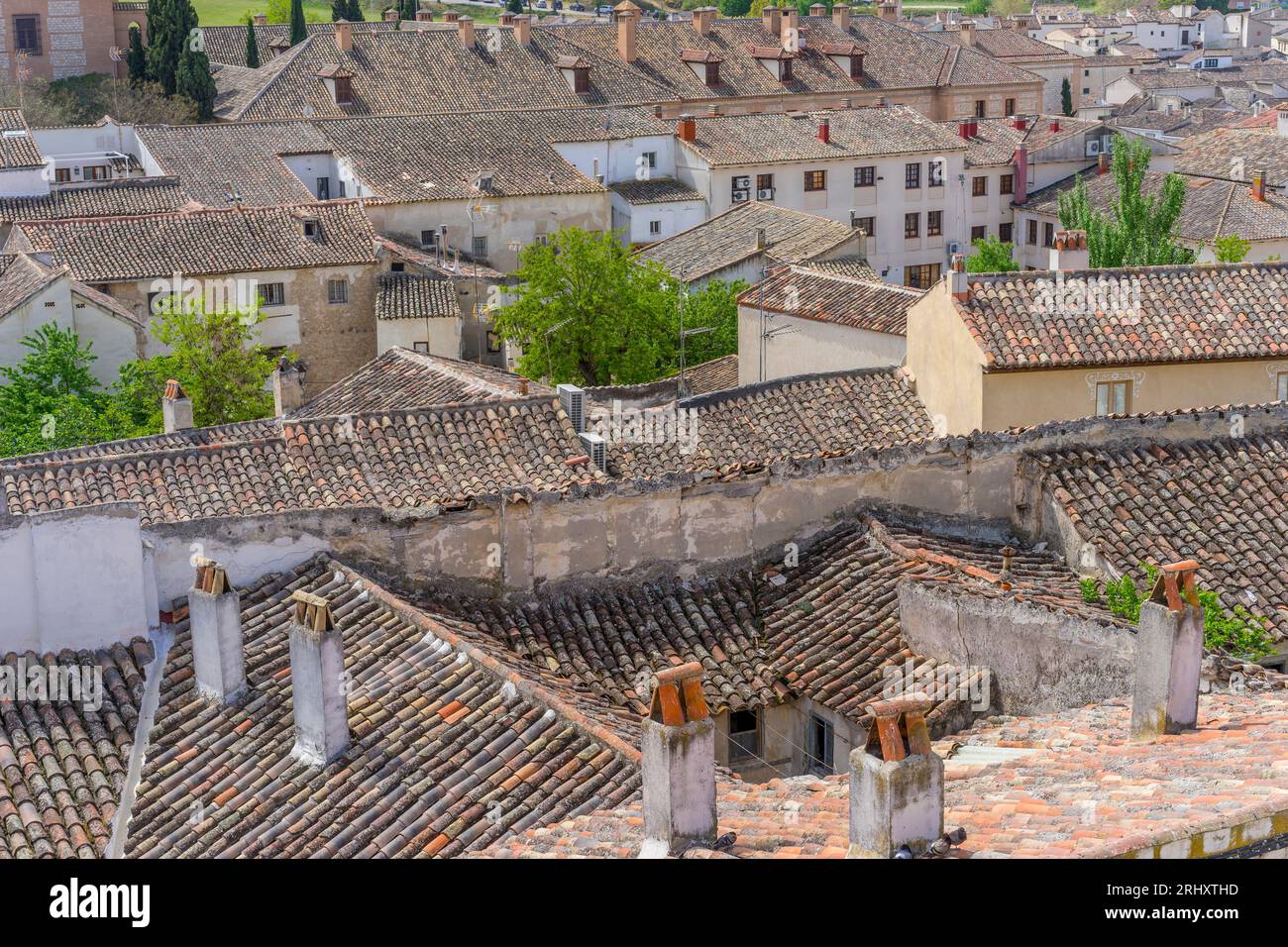 spanish plaza views, traditional rooftops, architectural details ...