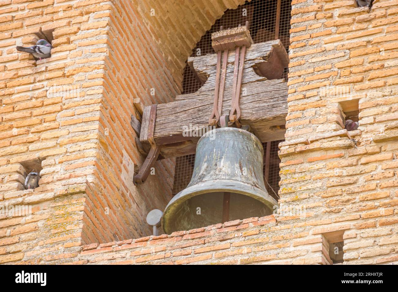 Iconic bell, detailed clock, Spanish architecture, capturing Chinchón's ...