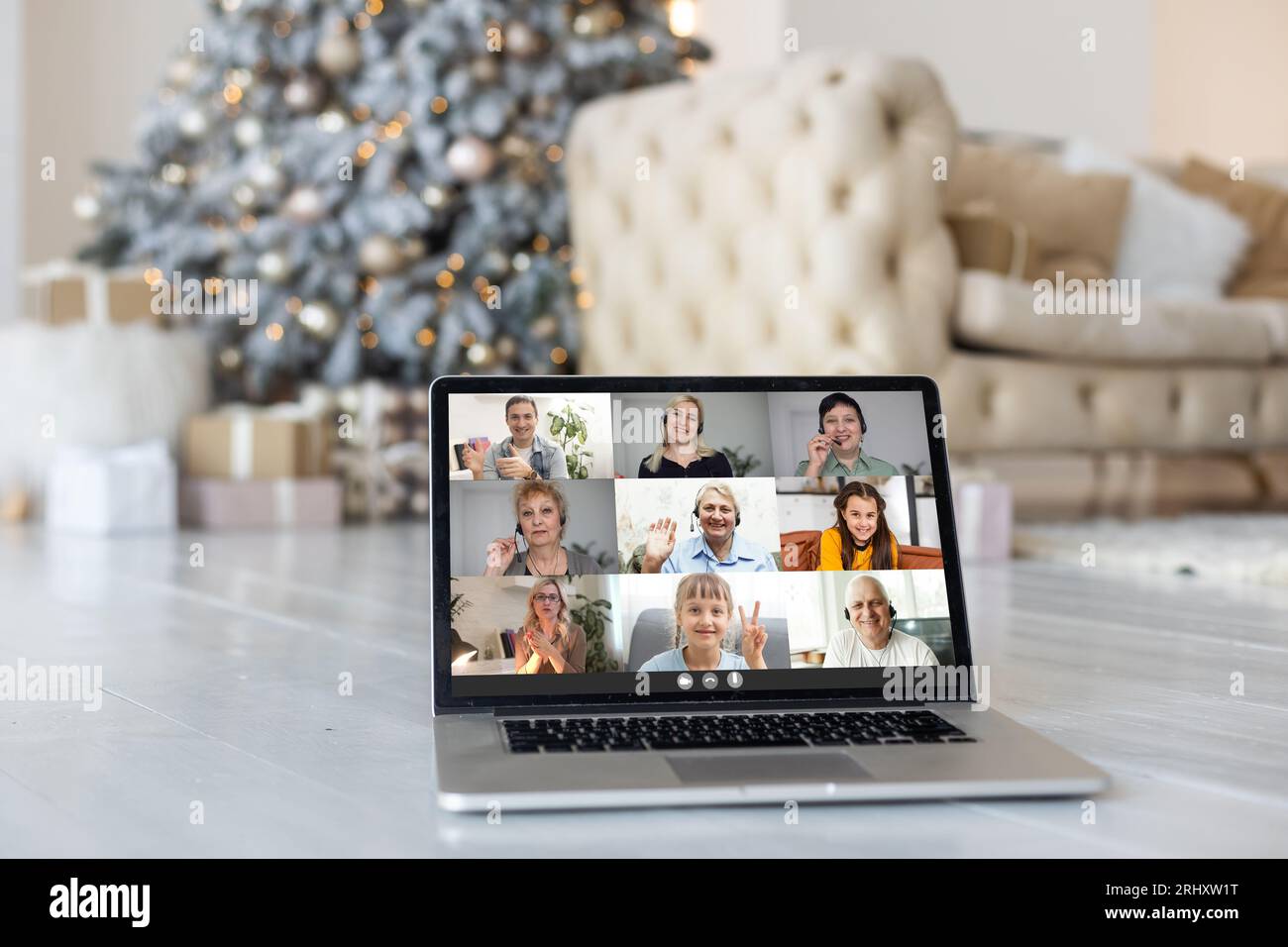 Woman on zoom call wine hi-res stock photography and images - Alamy