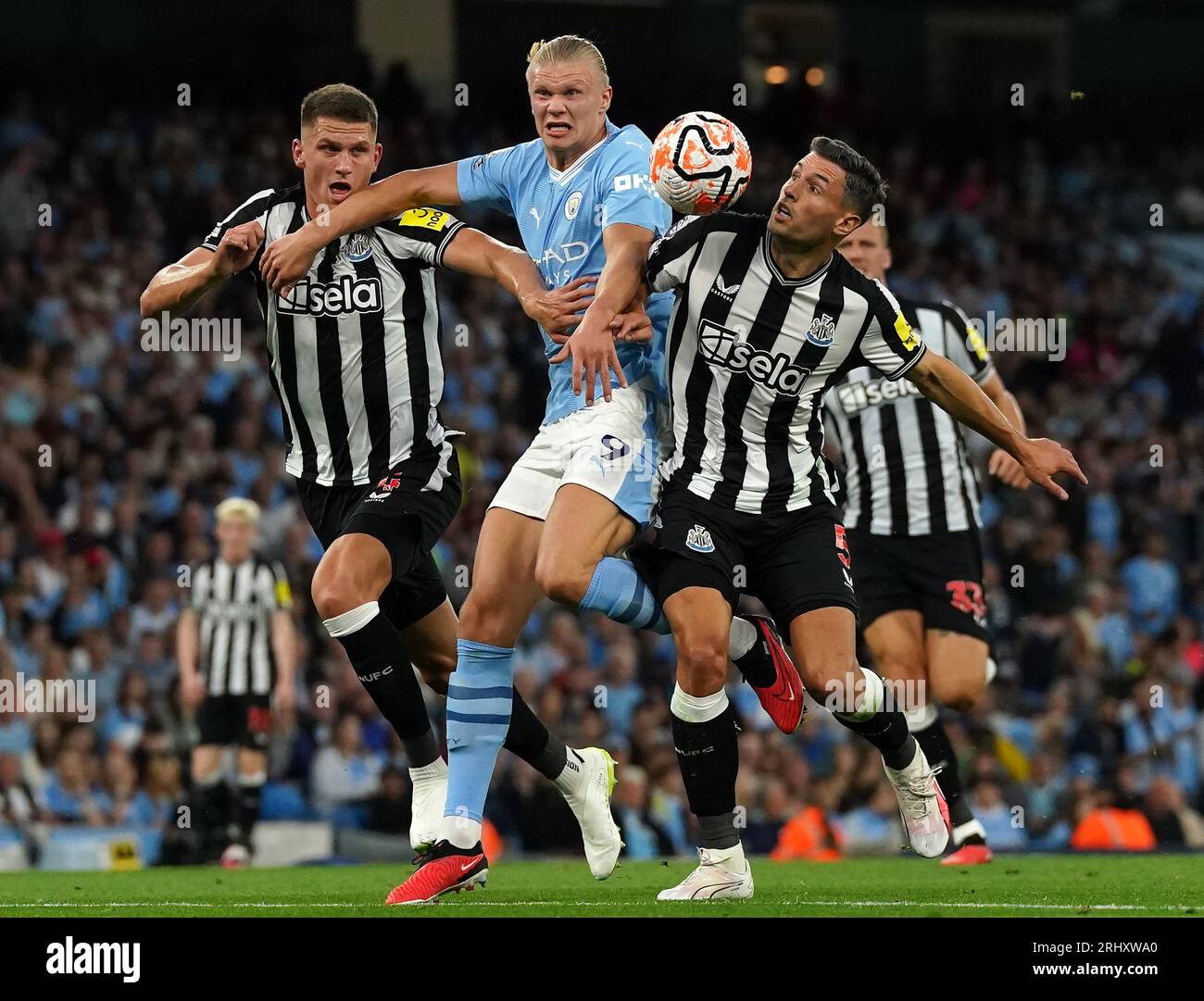 Newcastle United's Sven Botman, Manchester City's Erling Haaland and ...