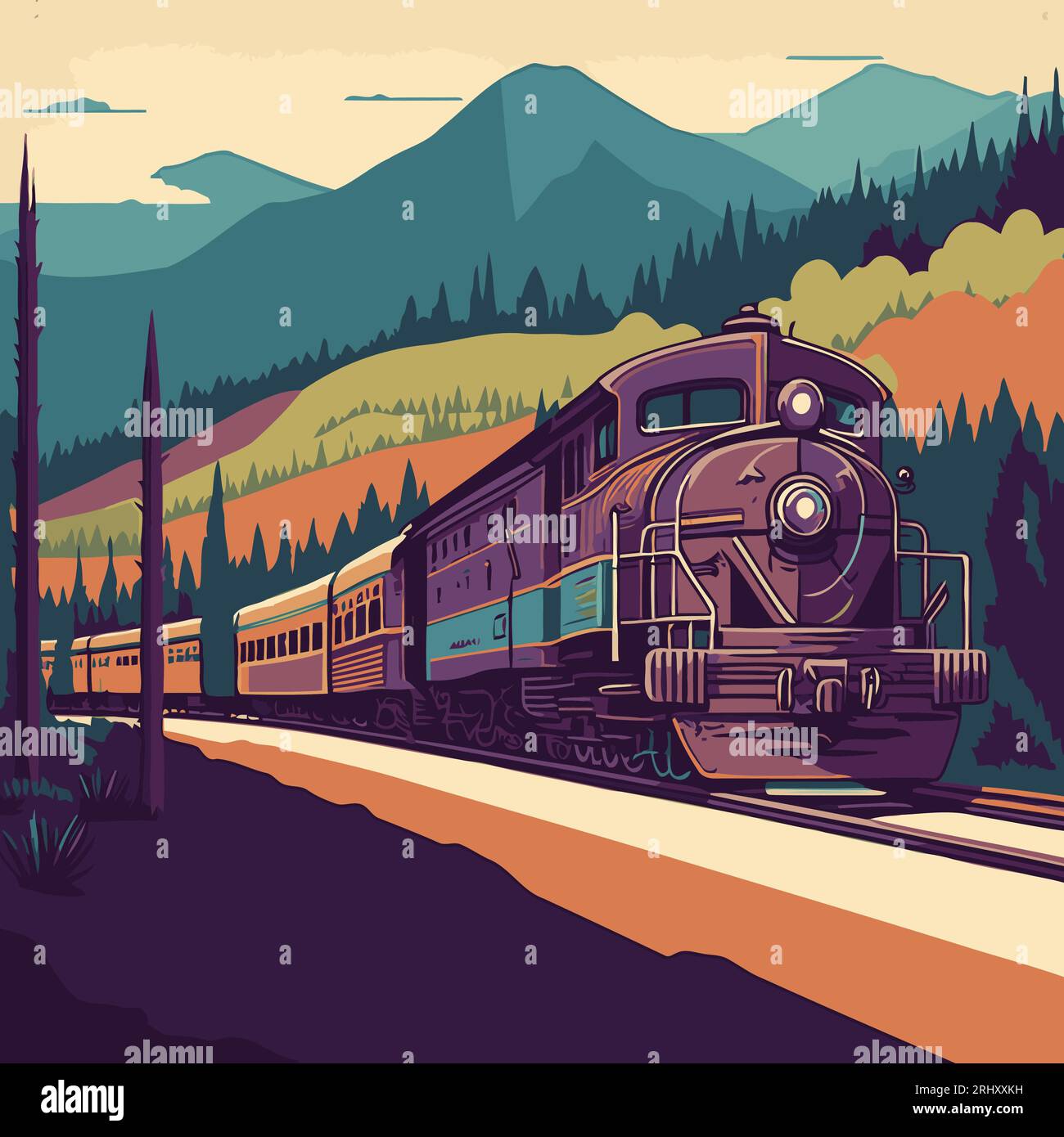 Amtrak train Stock Vector Images - Alamy